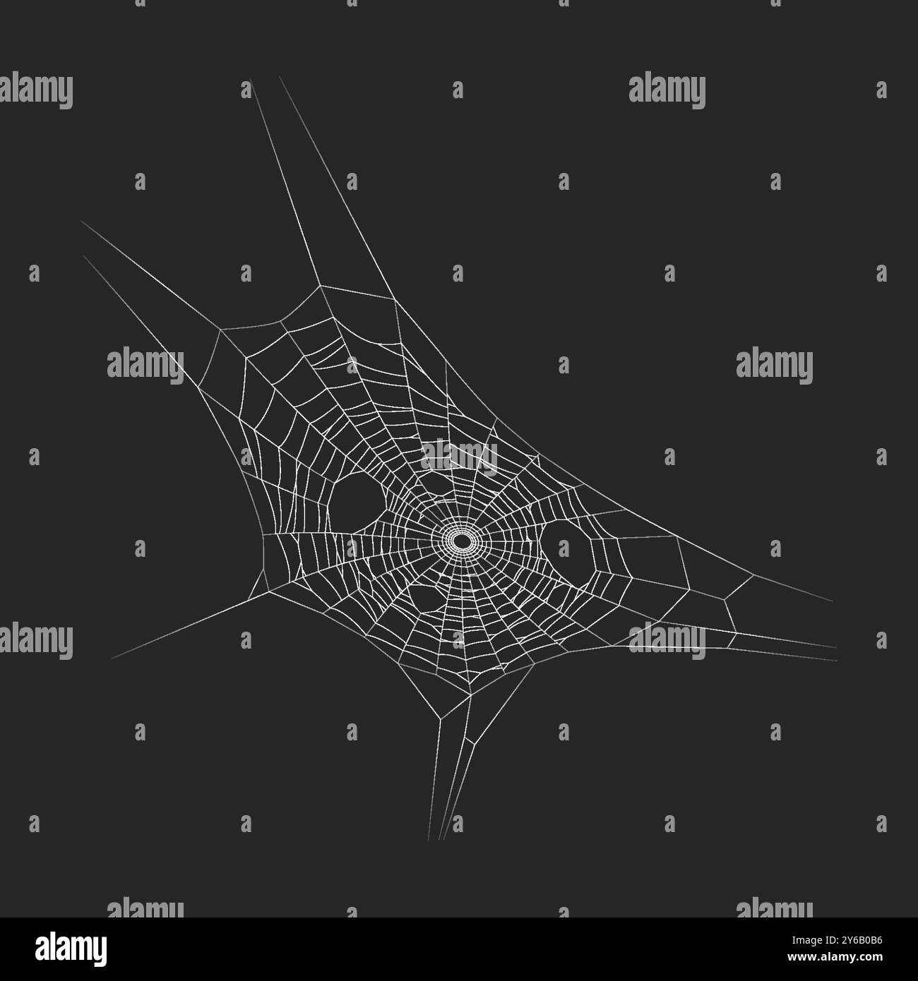 Spooky spider web with holes realistic vector icon Stock Vector Image ...