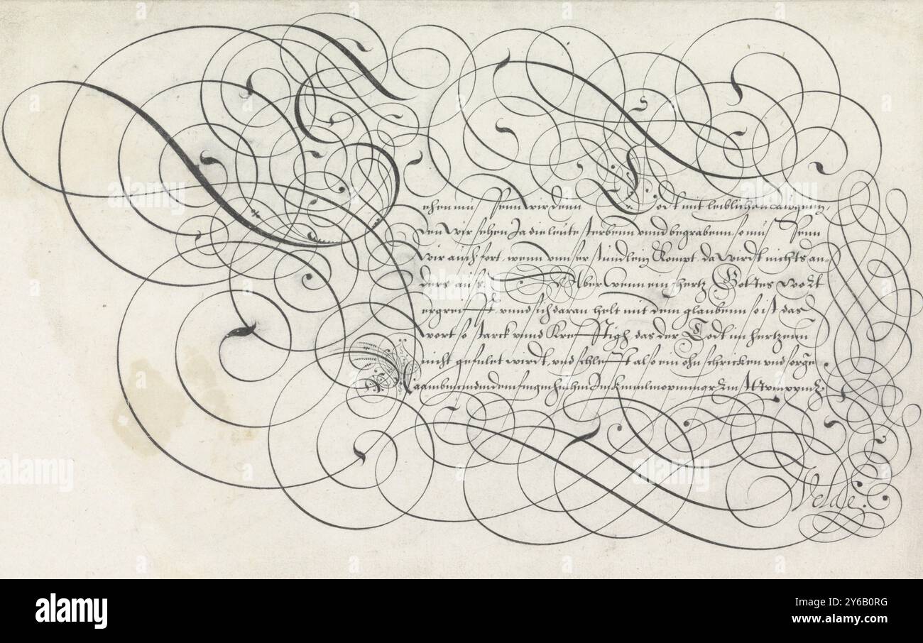 Design of a writing example: Sehen (...), Spieghel der rijkonste ...