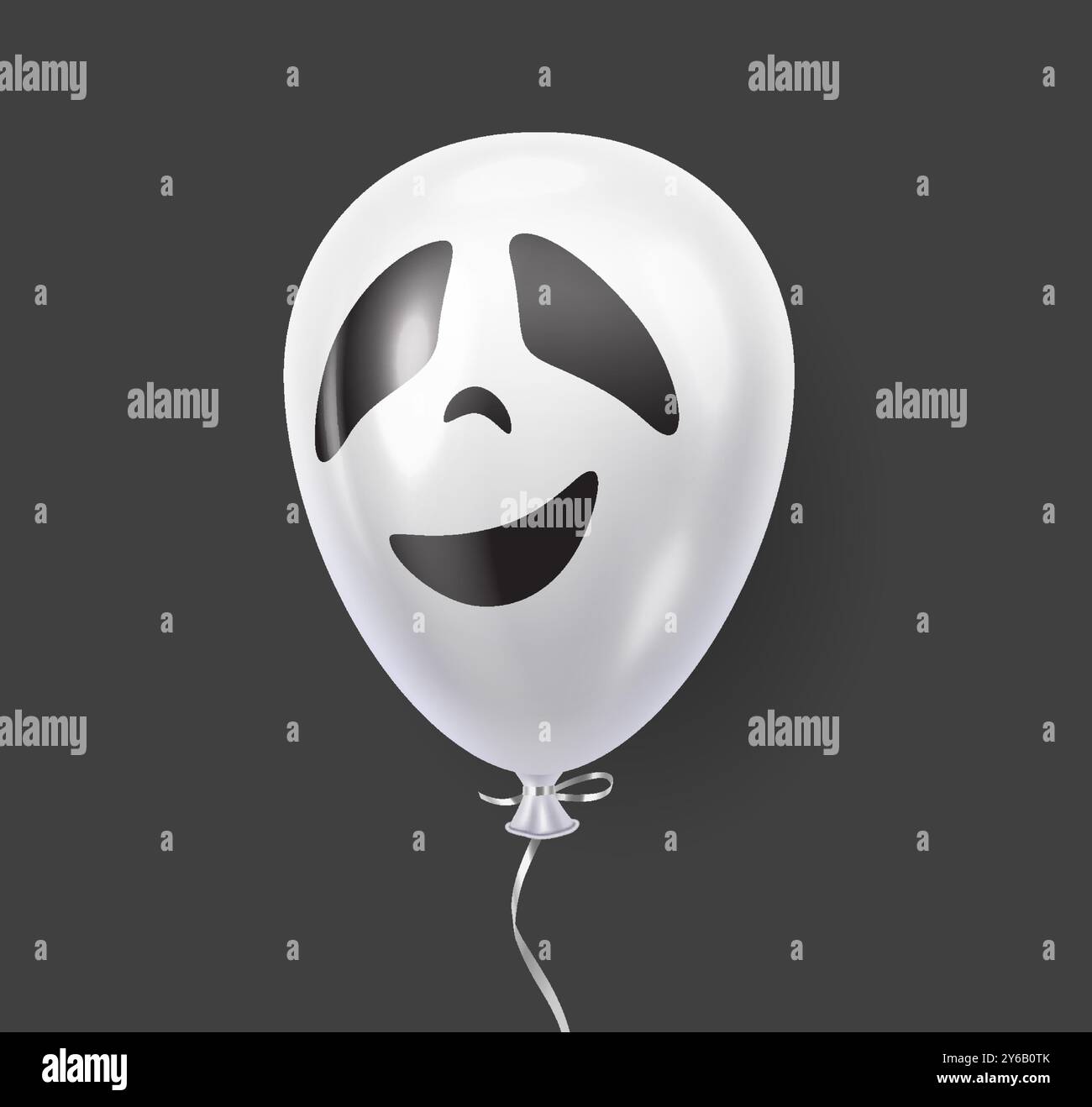 Balloon with happy ghost face realistic vector illustration Stock ...