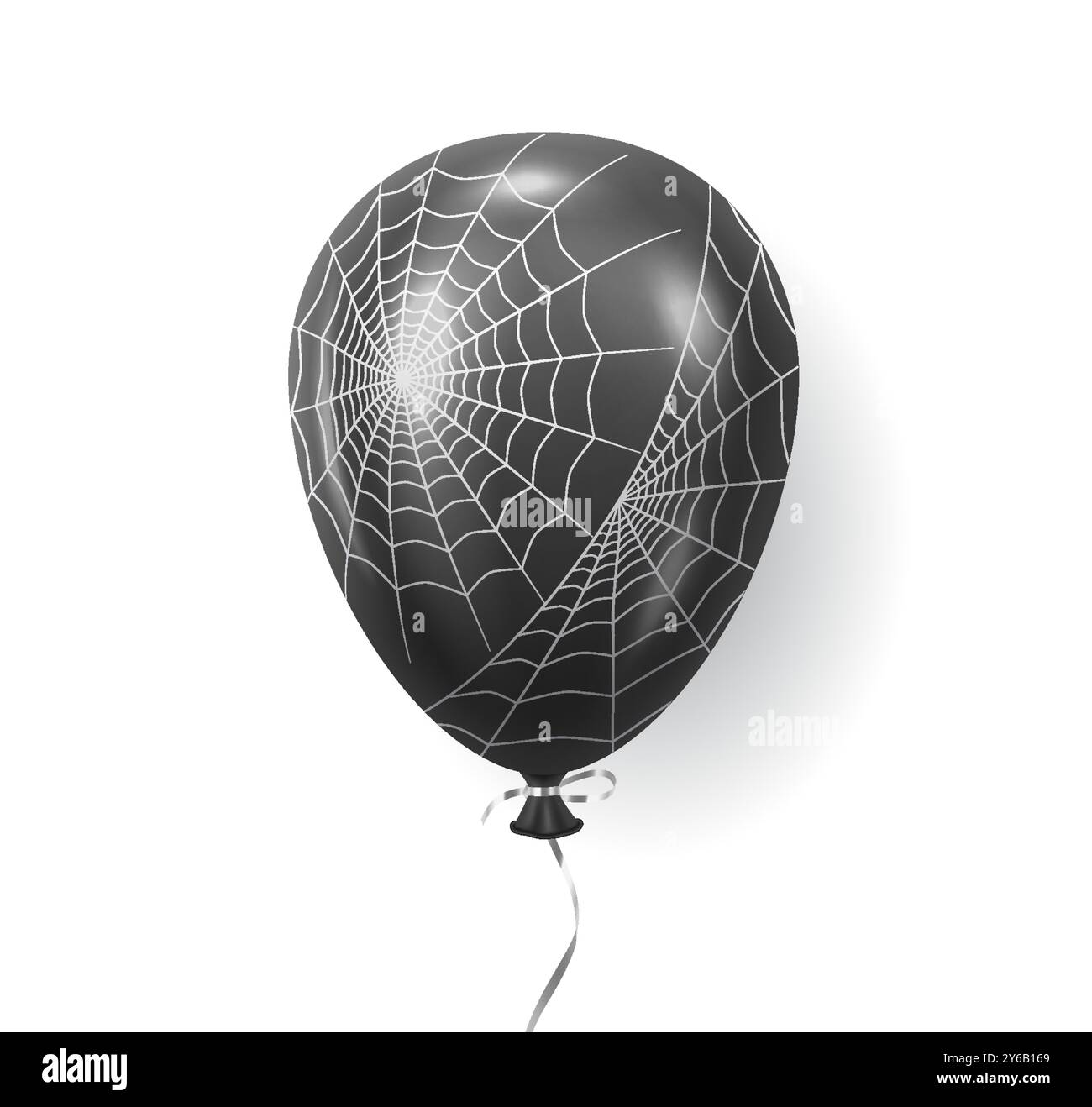 Black balloon with spider web realistic vector illustration Stock ...