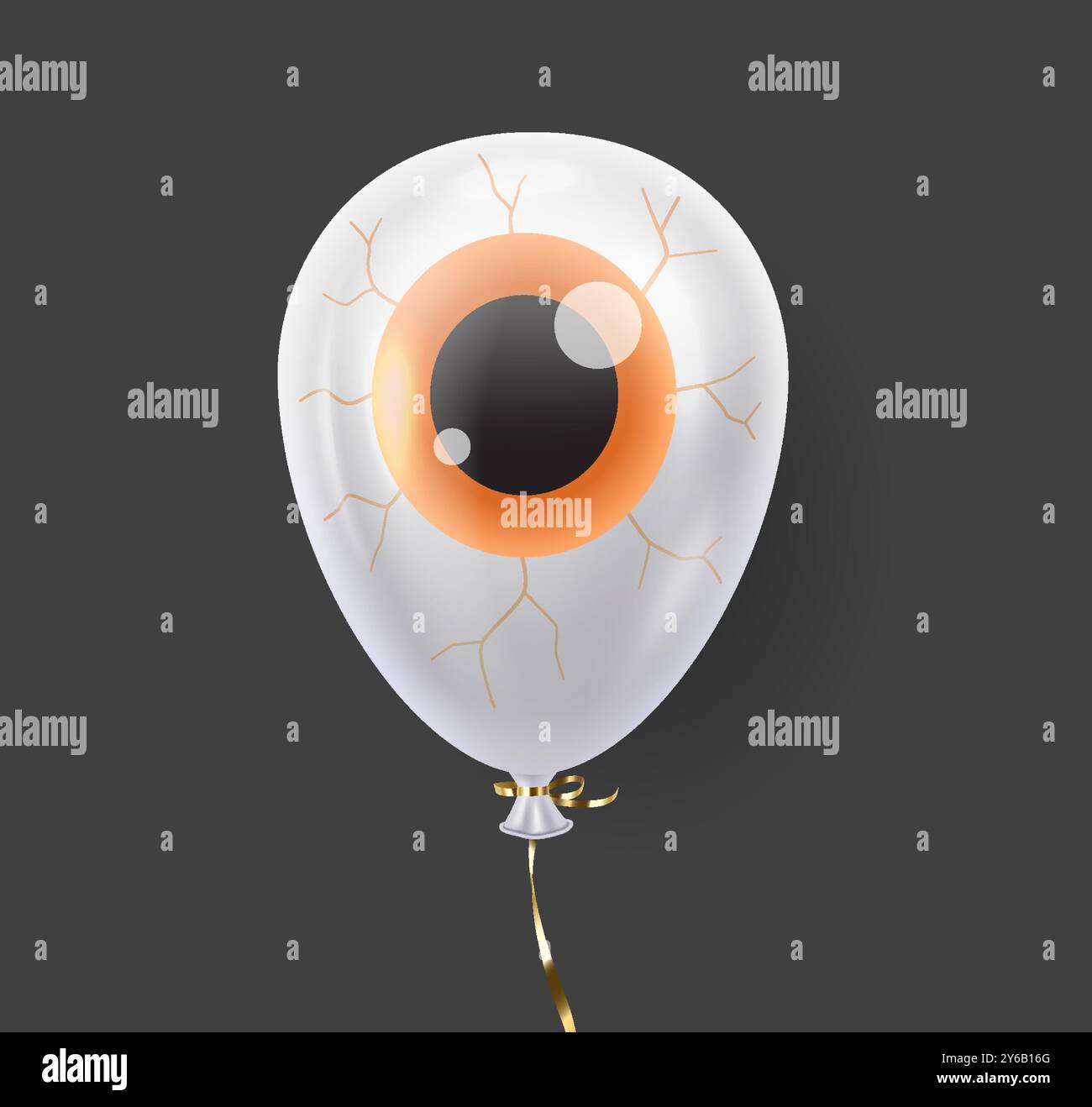 Scary eye with red veins air balloon realistic illustration Stock ...