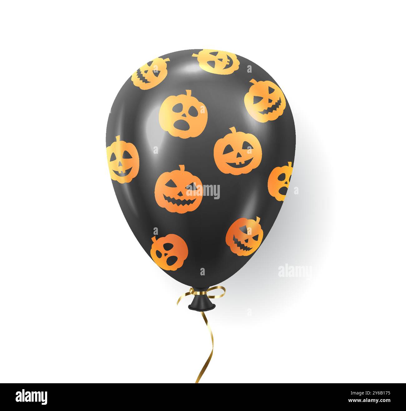 Spooky balloon with scary pumpkins realistic illustration Stock Vector ...