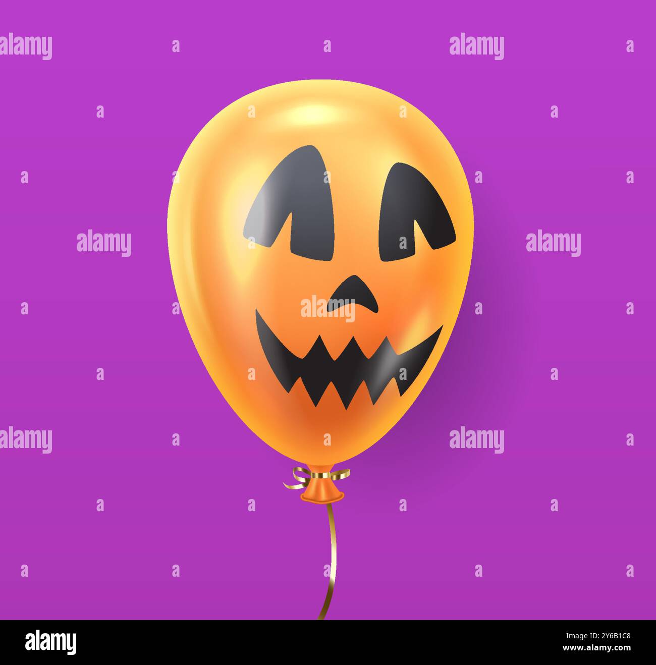 Air balloon with scary face realistic vector illustration Stock Vector ...