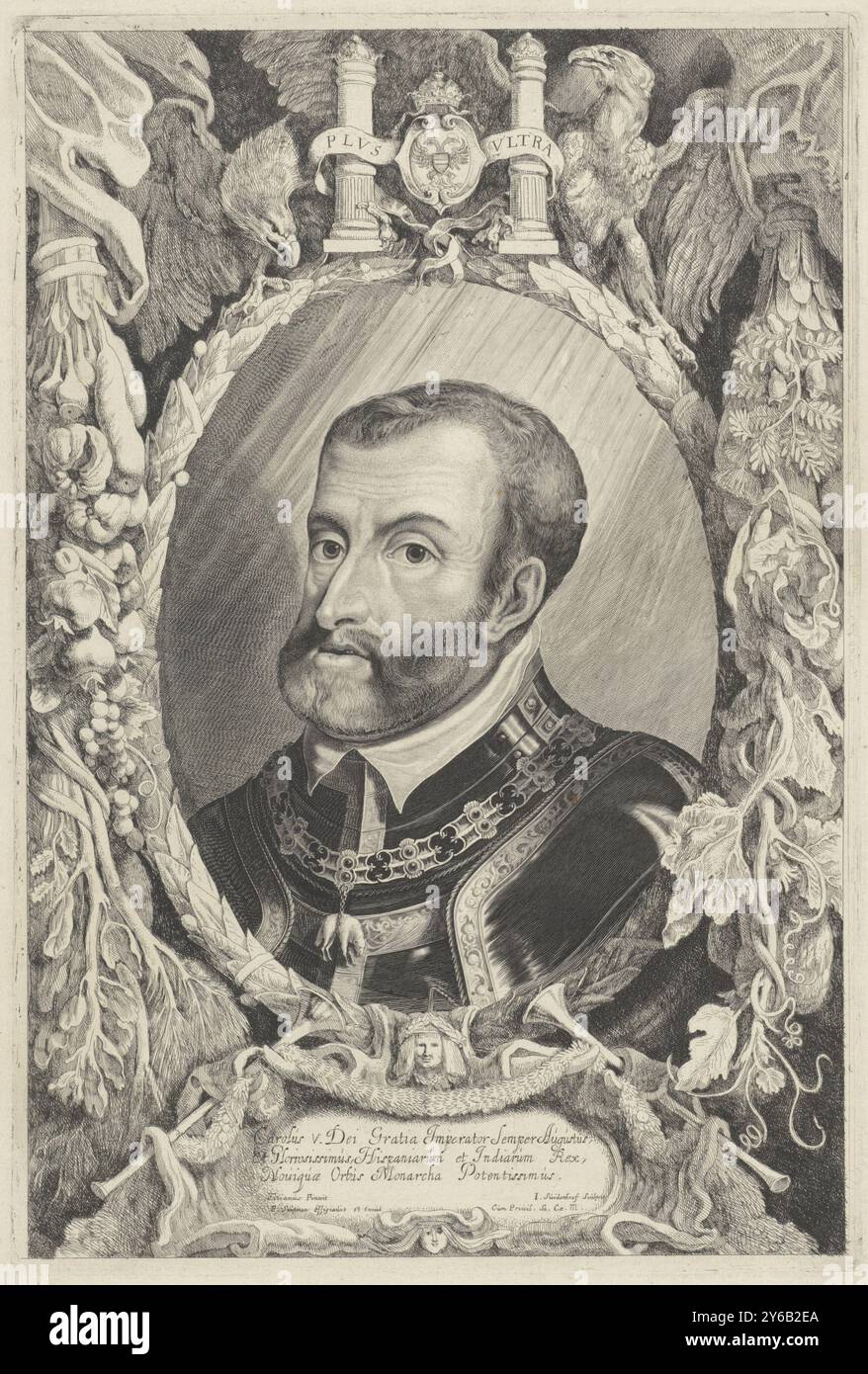 Portrait of Charles V of Habsburg, Duces Burgundiae (series title ...