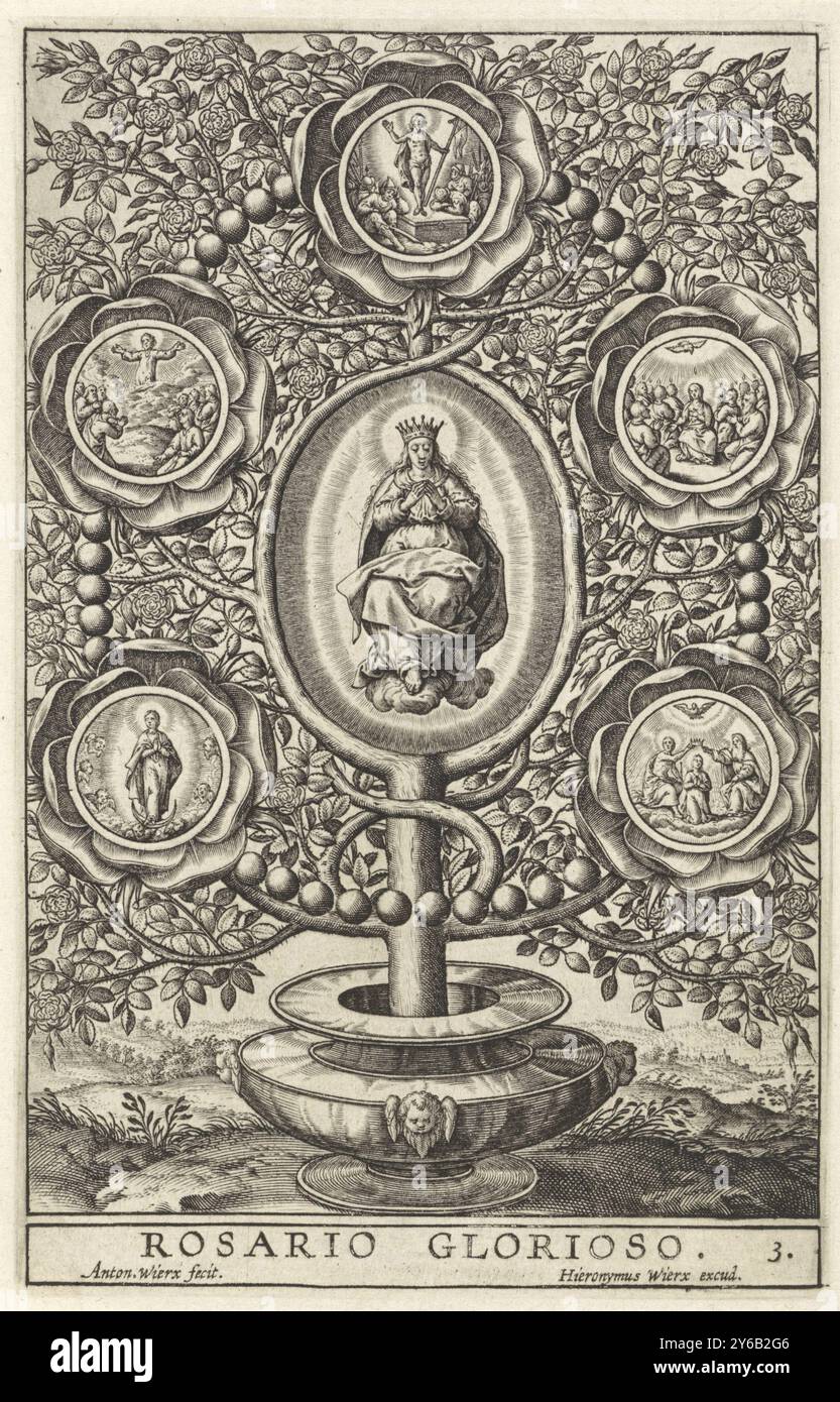 Five Glorious Mysteries, Rosario Glorioso (title on object), Fifteen ...