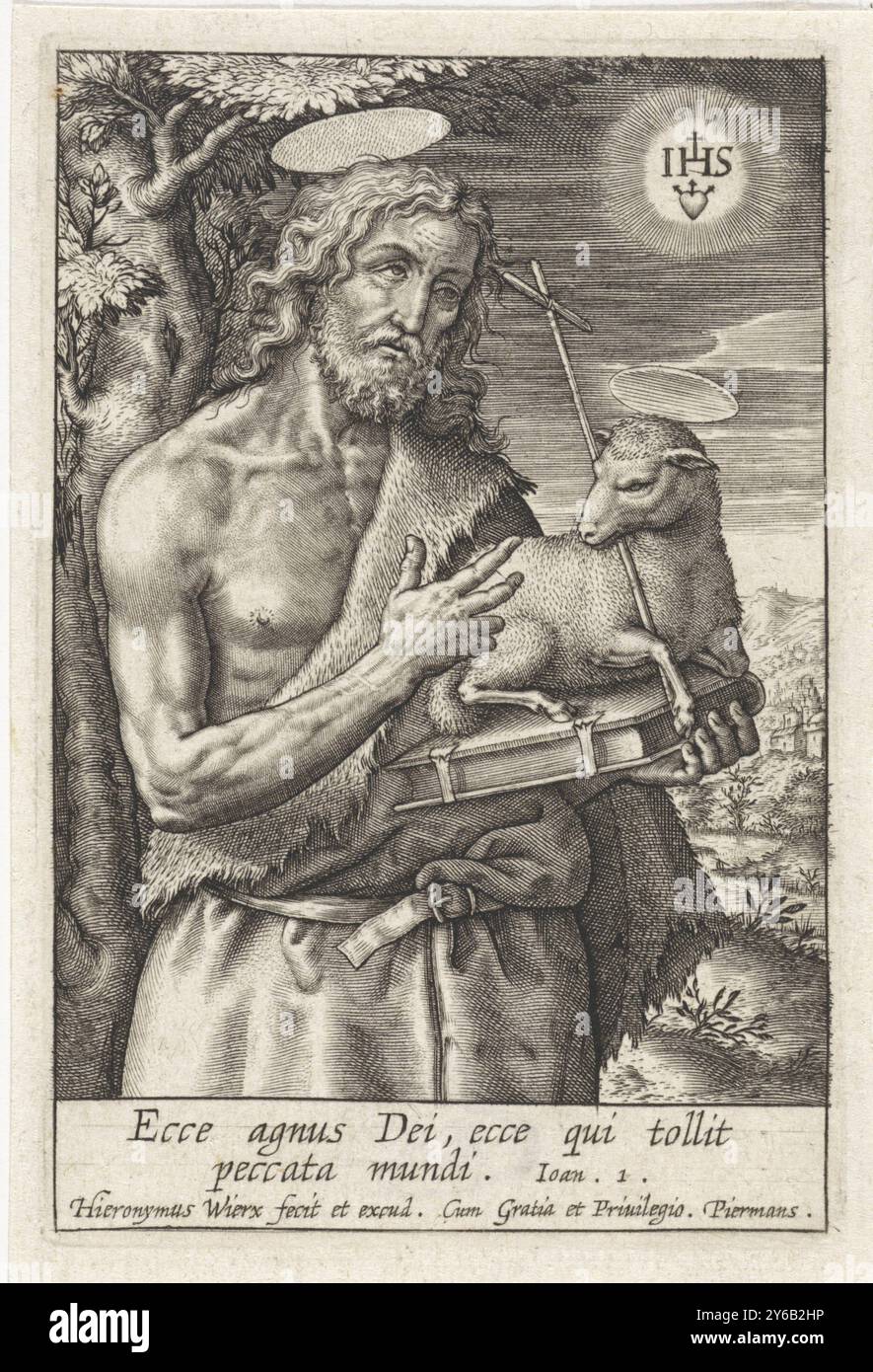 John the Baptist, Landscape with John the Baptist, dressed in a camel ...