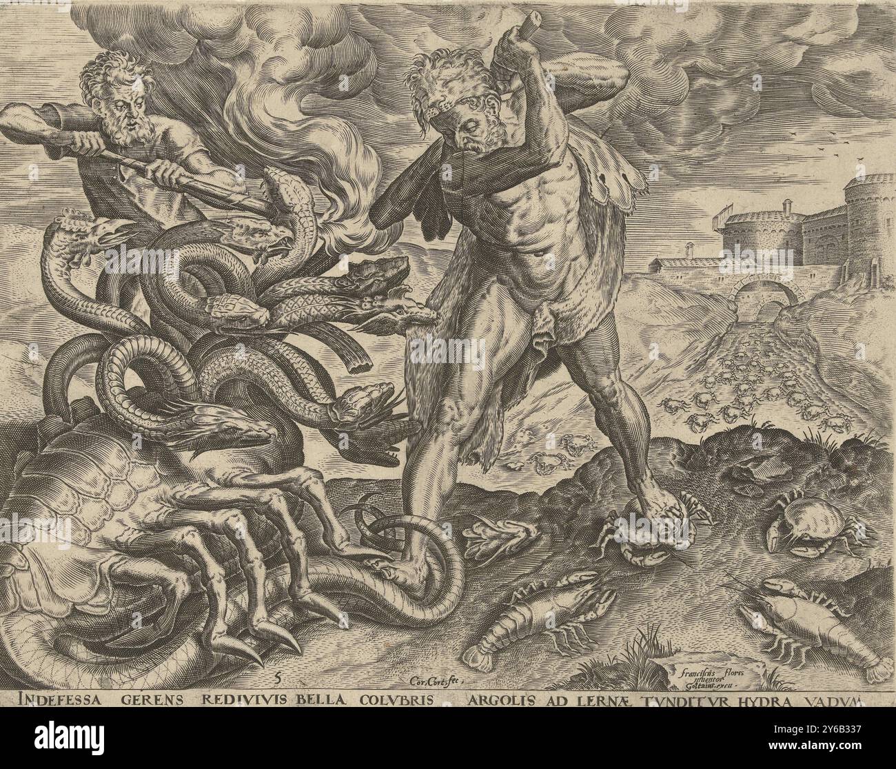 Hercules conquers the hydra of lerna hi-res stock photography and ...