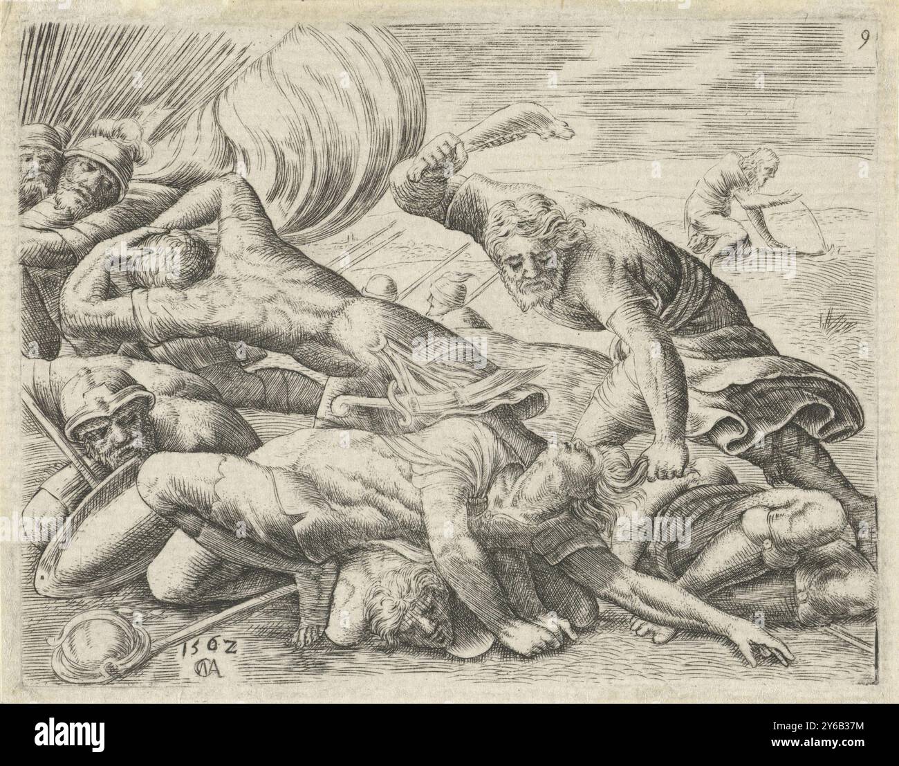 Samson kills the Philistines with the jawbone of a donkey, History of ...