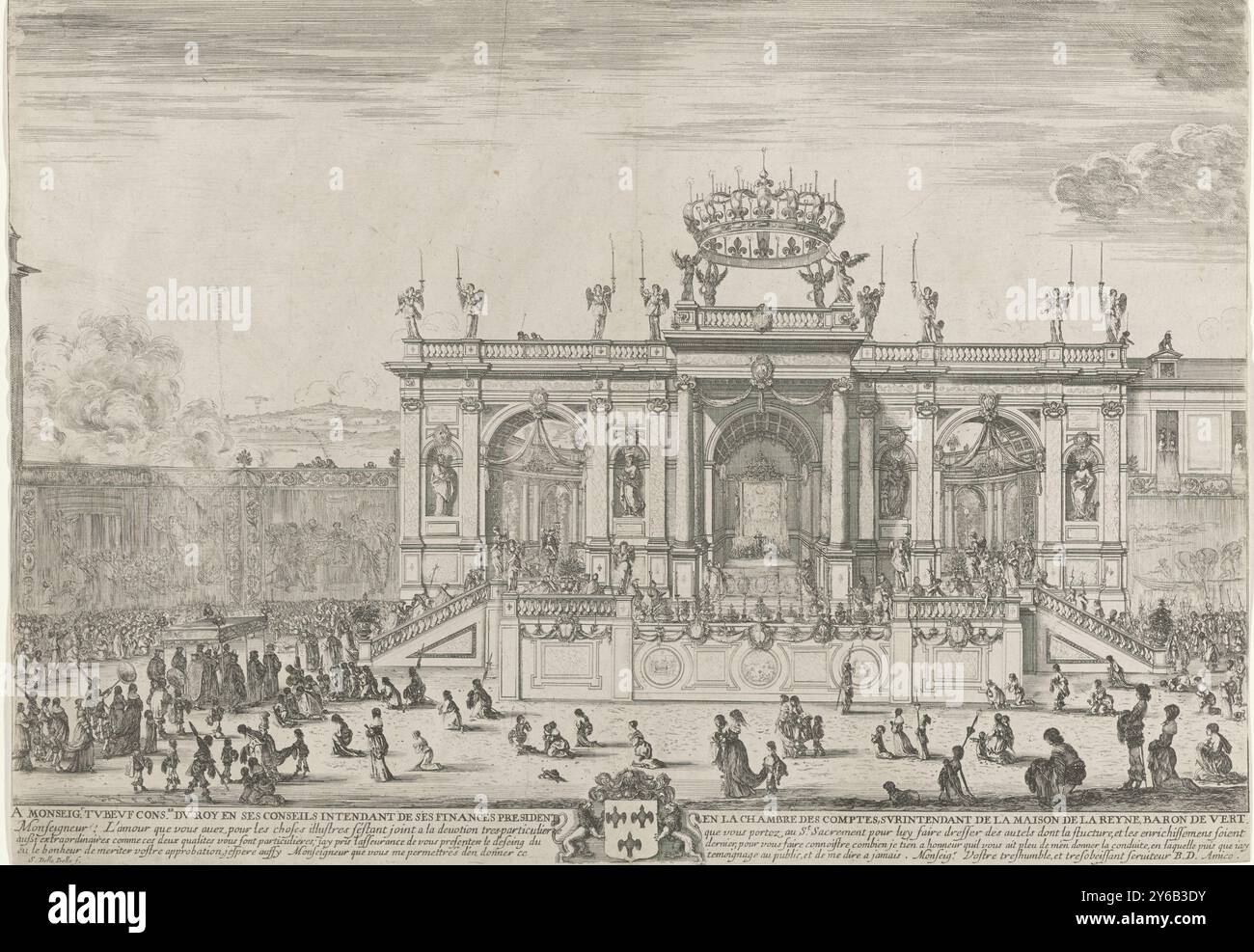 Altar of the Blessed Sacrament, On the left a procession in which the ...