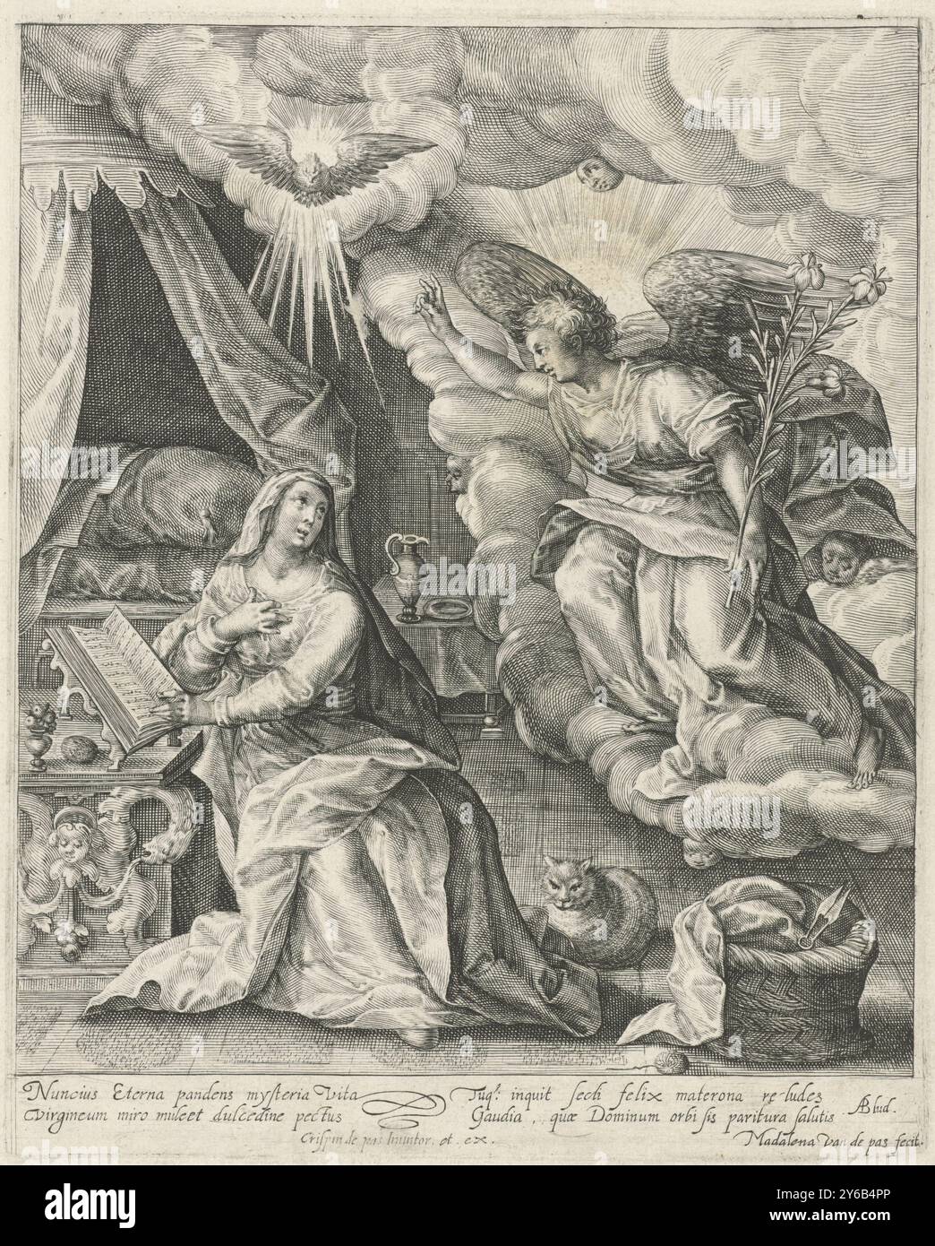 Annunciation, Departure with the Virgin Mary looking up from her book ...