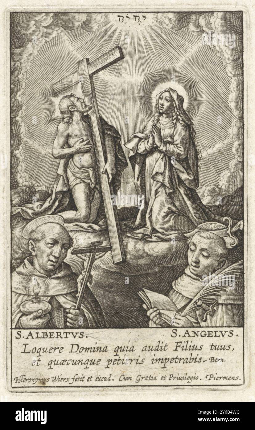 Christ and Mary kneeling on the clouds, Adoration of the Virgin Mary by ...