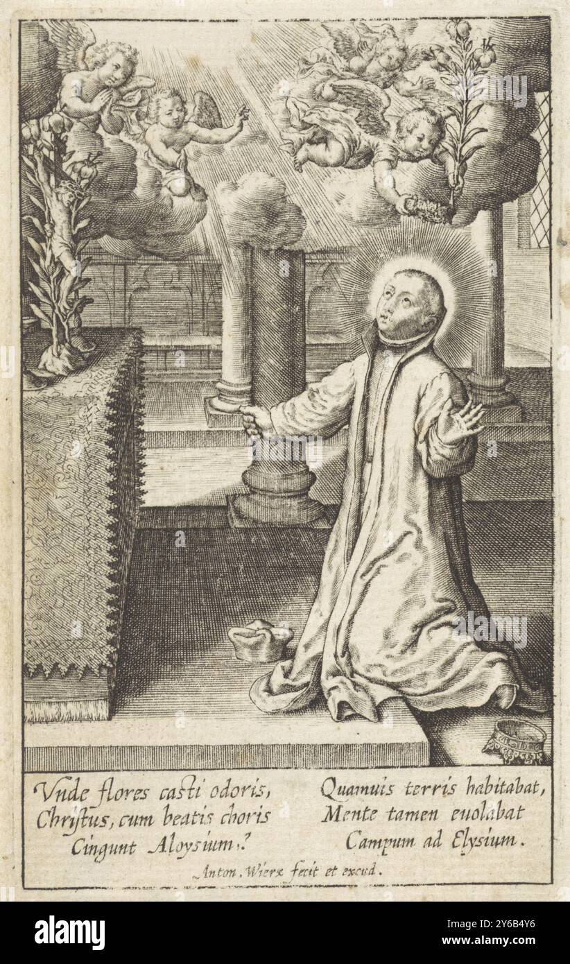 Aloysius Gonzaga kneeling before an altar, Four Jesuits (series title ...