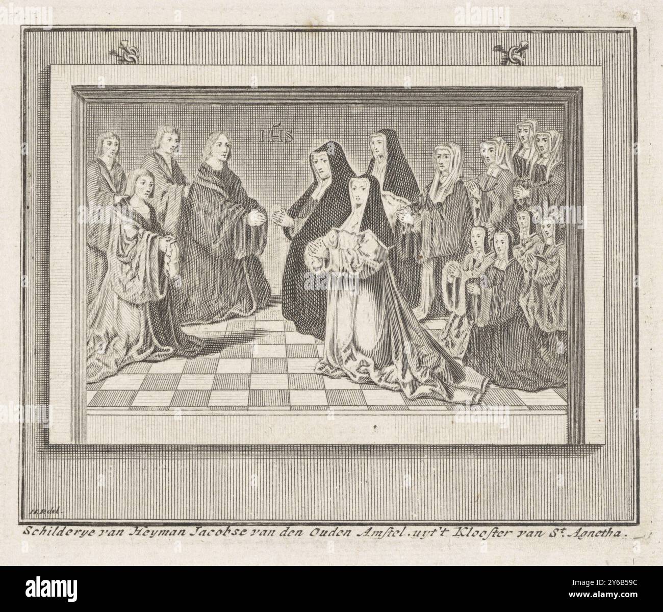 Male and female clergy, Painting by Heyman Jacobse van den Ouden Amstel ...