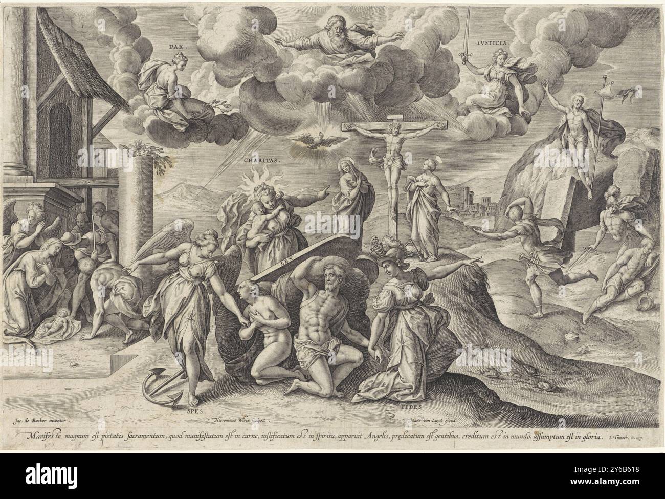 Allegory of the redemption of humanity, Adam and Eve are taken from ...