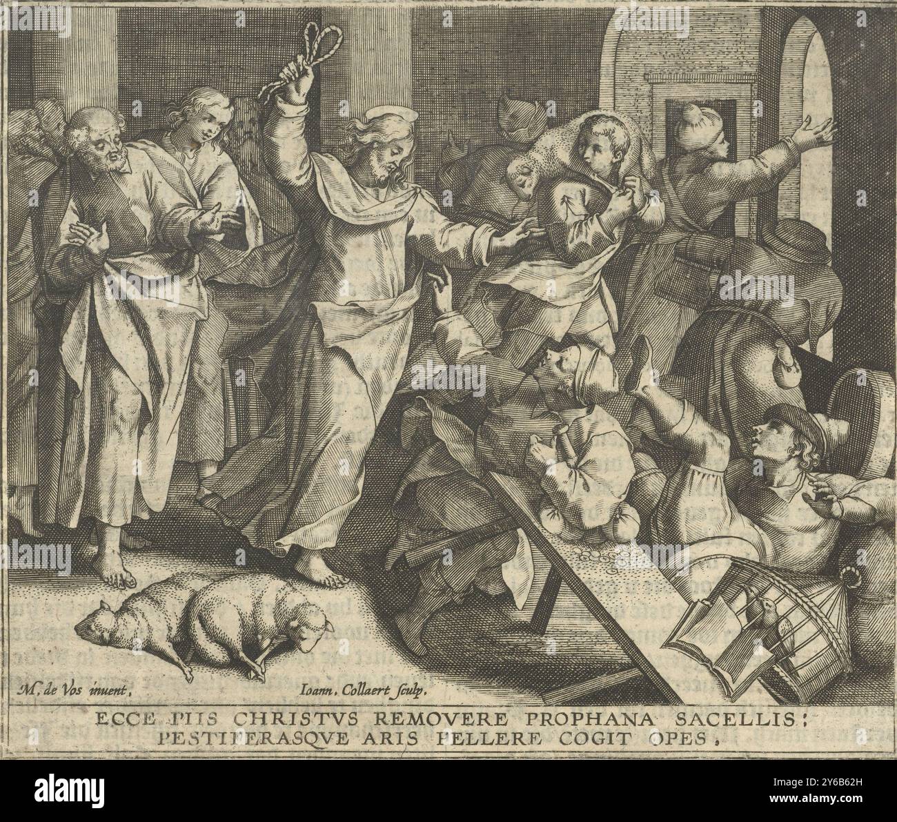 Expulsion of the money changers from the temple, Christ drives the ...