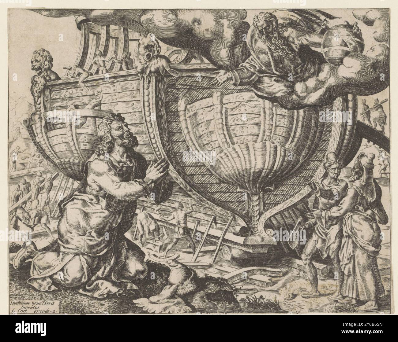 God orders Noah to build the ark, The history of Noah (series title), In the left foreground ...