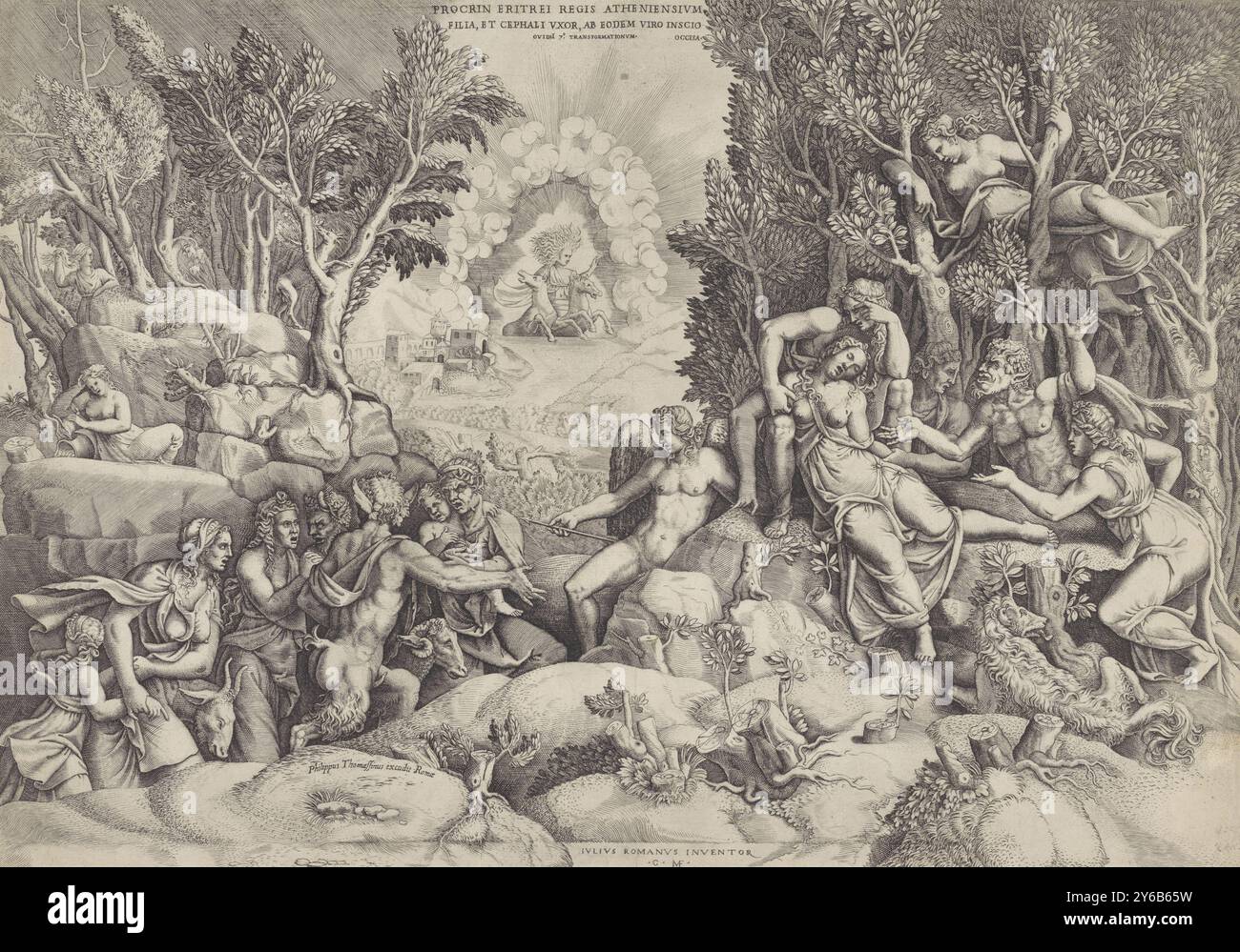 Cephalus and the Forest Gods mourn the death of Procris, Procrin ...