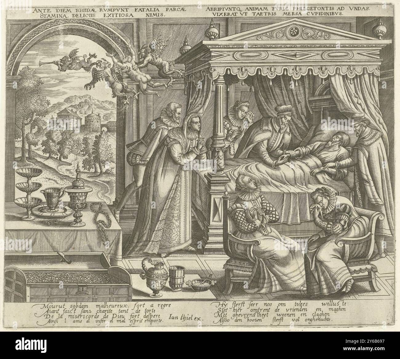 Deathbed of the rich man, Parable of the rich man and poor Lazarus ...