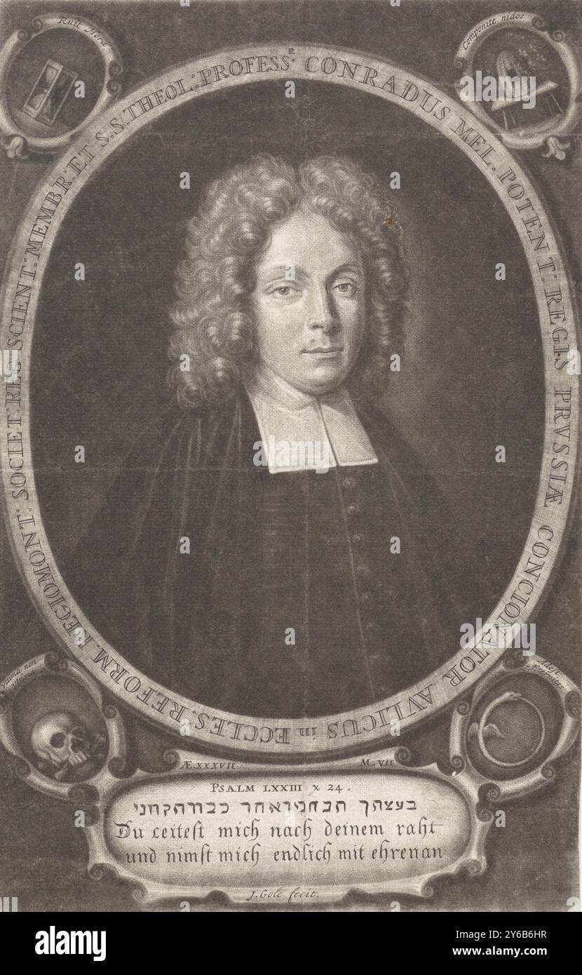 Portrait of Conradus Mel, Portrait bust of the preacher and theologian ...