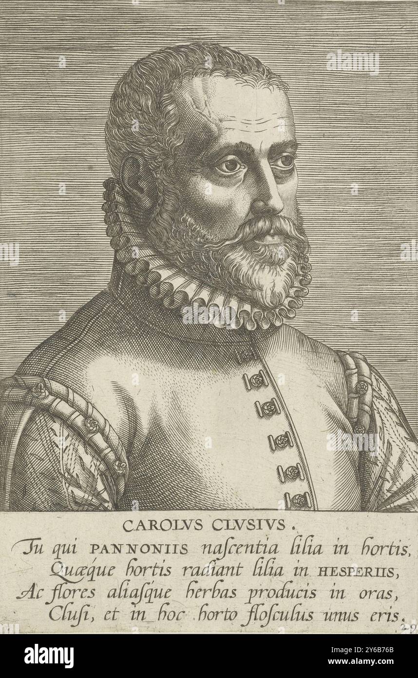 Portrait of Carolus Clusius, Carolvs Clvsivs (title on object ...