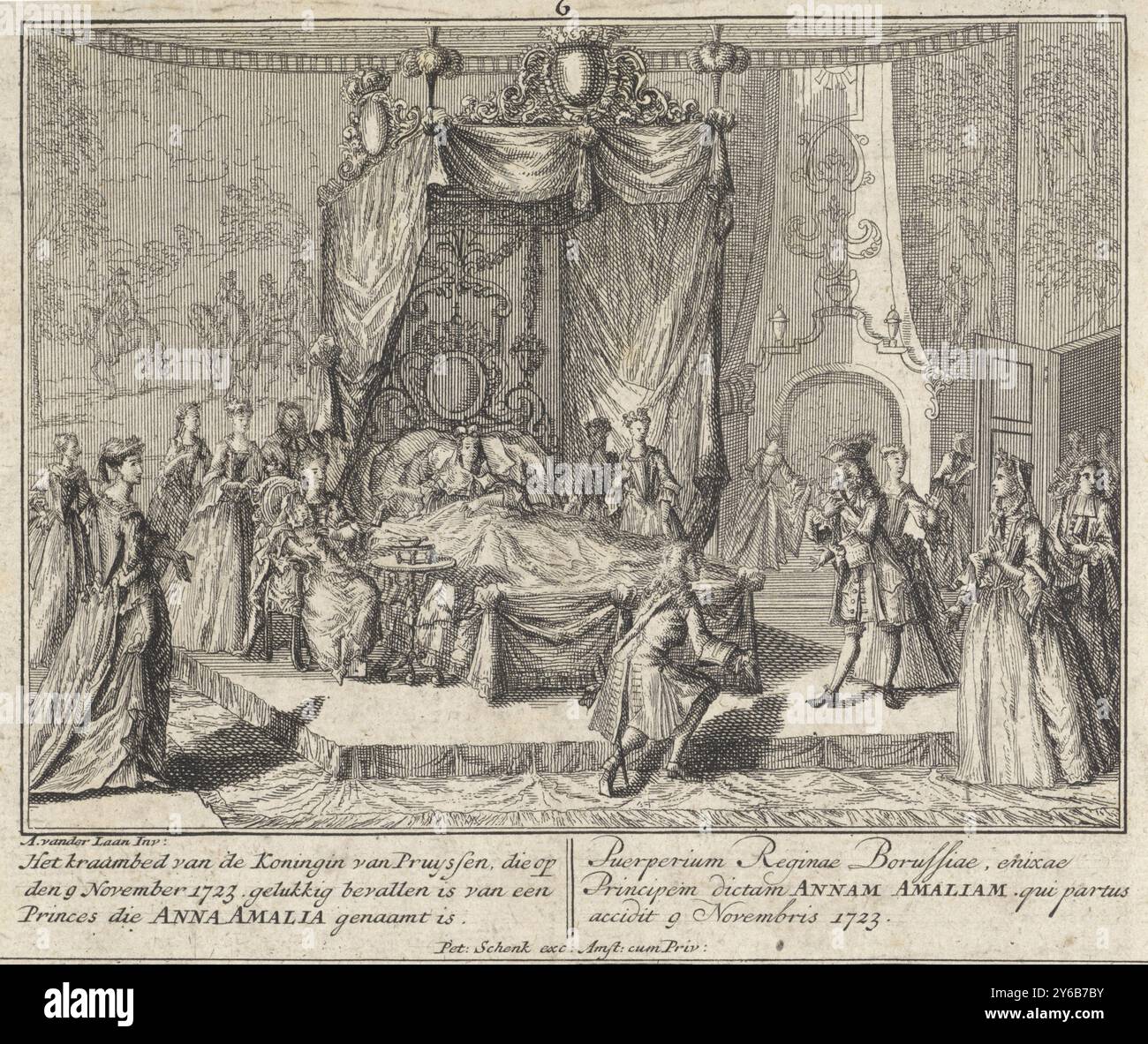 Visit to the maternity bed of Sophia Dorothea of Hannover, The ...