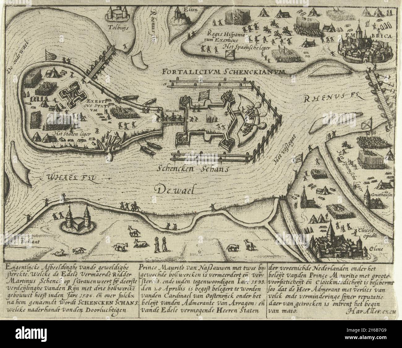 Siege of Schenkenschans by the Spanish, 1597, Fortalicium Schenckianum ...