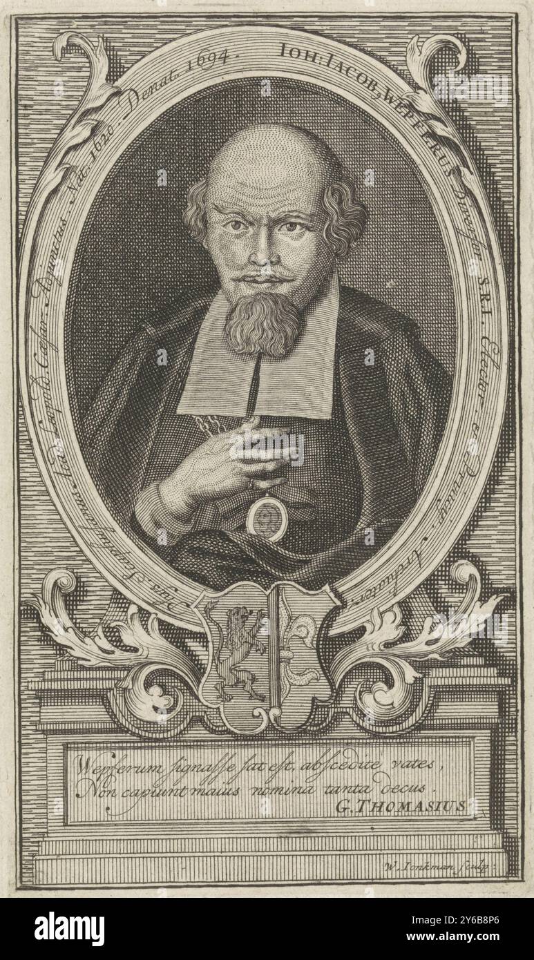 Portrait of Johann Jakob Wepfer, Bust portrait of the Swiss physician ...