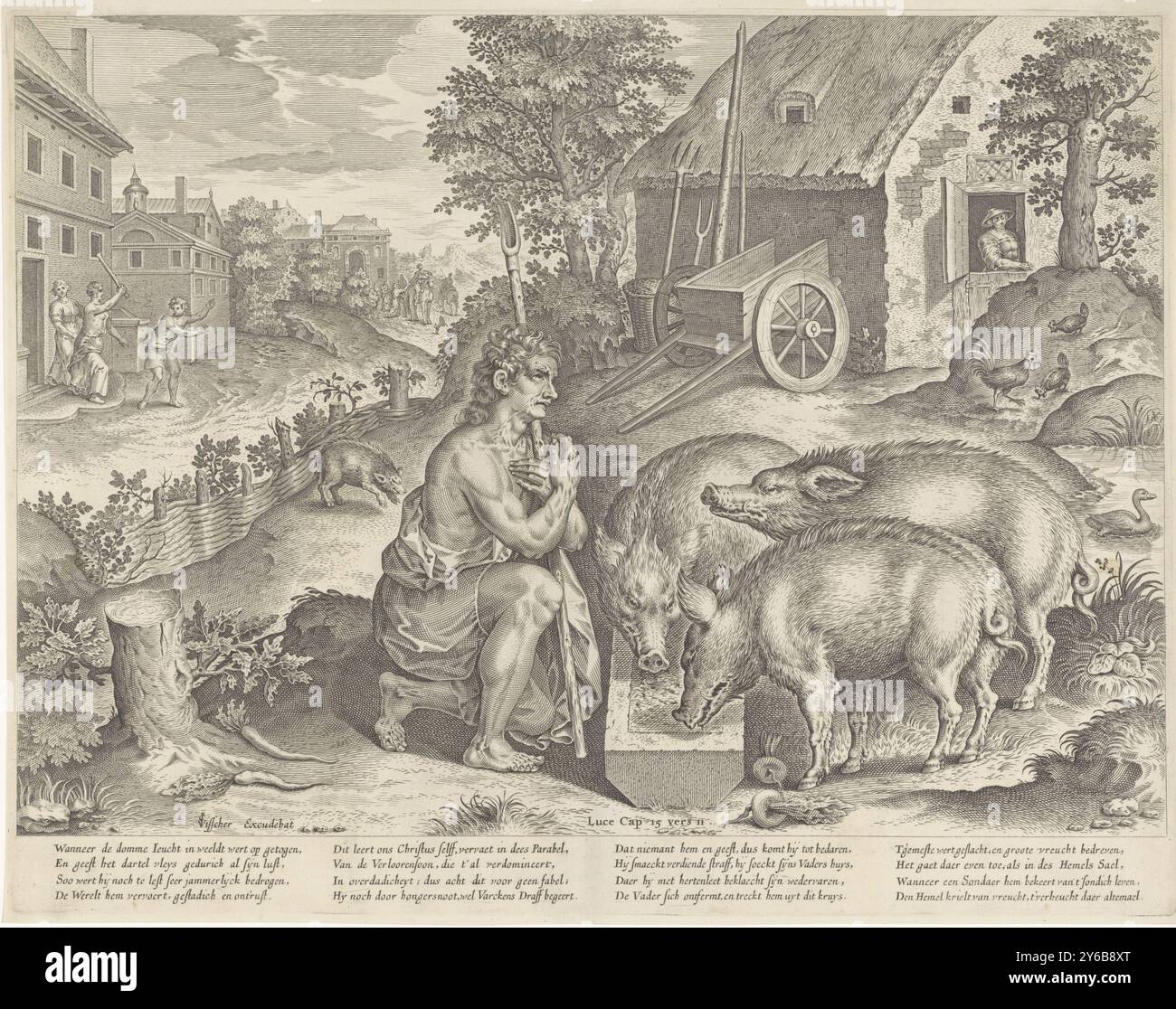 The prodigal son as a swineherd, Royaalbijbel (series title), The ...