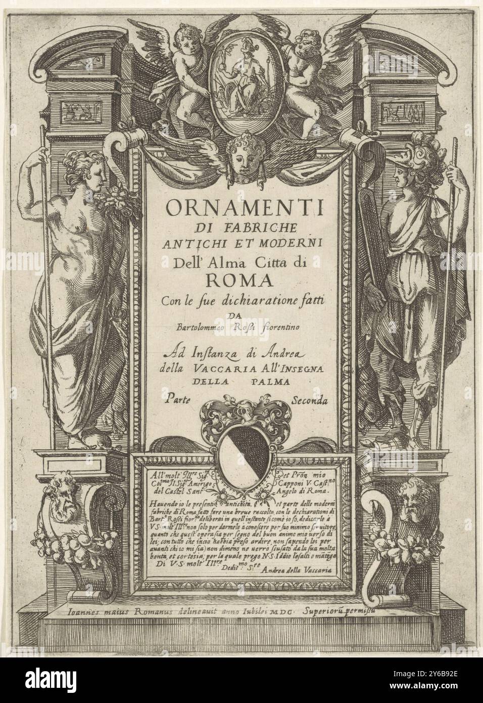 Title print with allegorical figures and putti, Modern and ancient ...