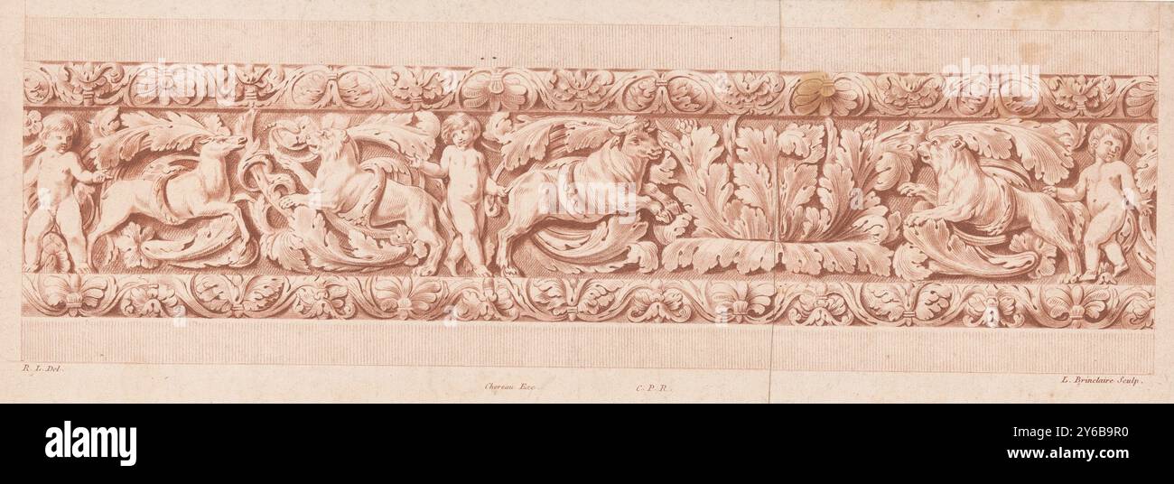 Frieze with putti and animals, (...) Cahier du Recueil d'Ornemens ...