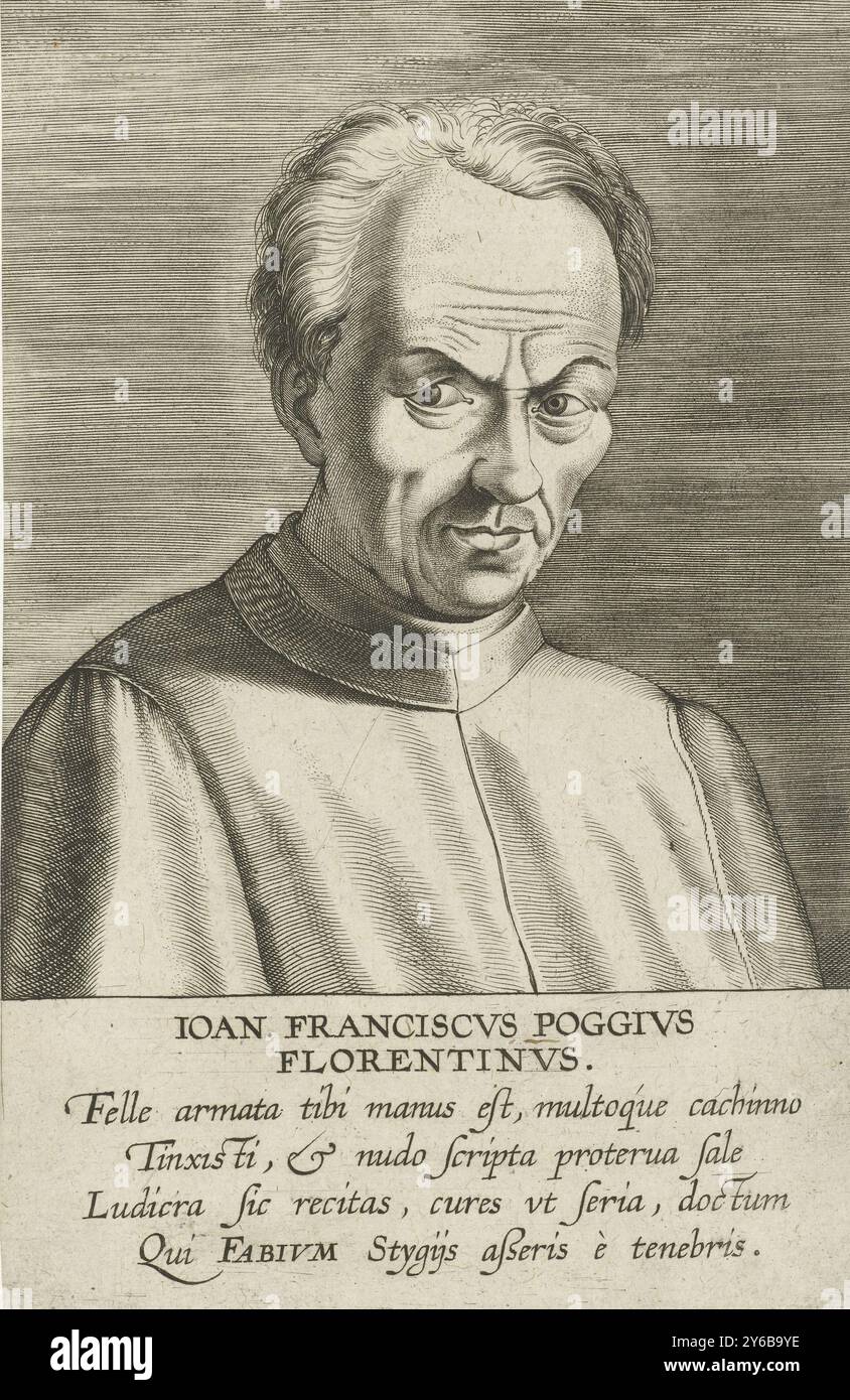 Portrait of Gian Francesco Poggio Bracciolini, Ioan. Franciscvs Poggivs ...
