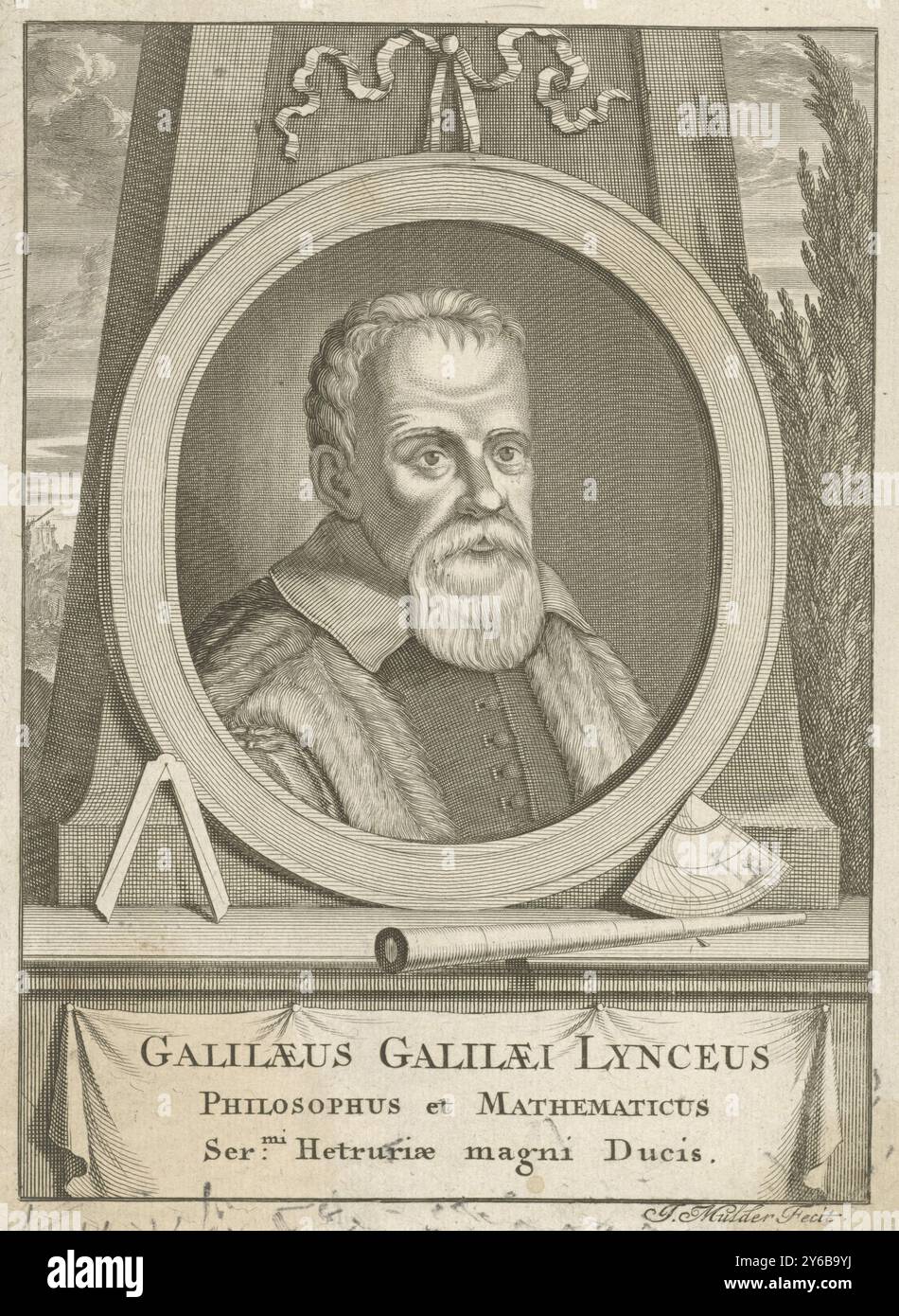 Portrait of Galileo Galilei, Portrait of physicist and astronomer ...