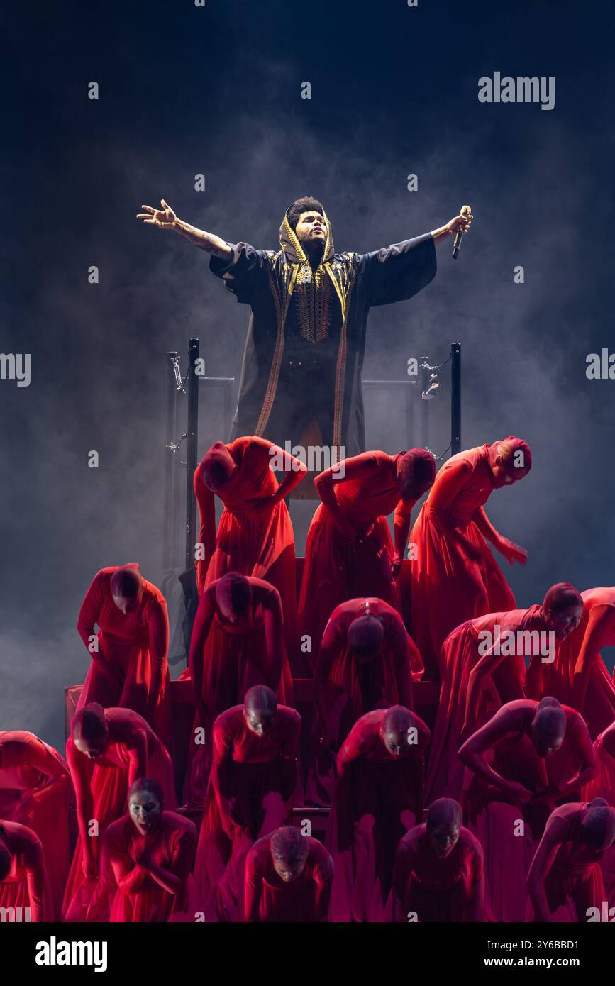 Las Vegas, United States. 21st Sep, 2024. The Weeknd performs on stage ...