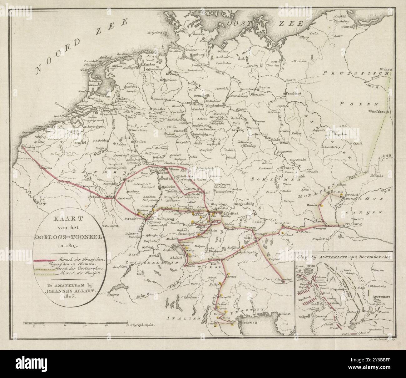 Map of the war scene in 1805, Map of the war scene in 1805 (title on ...