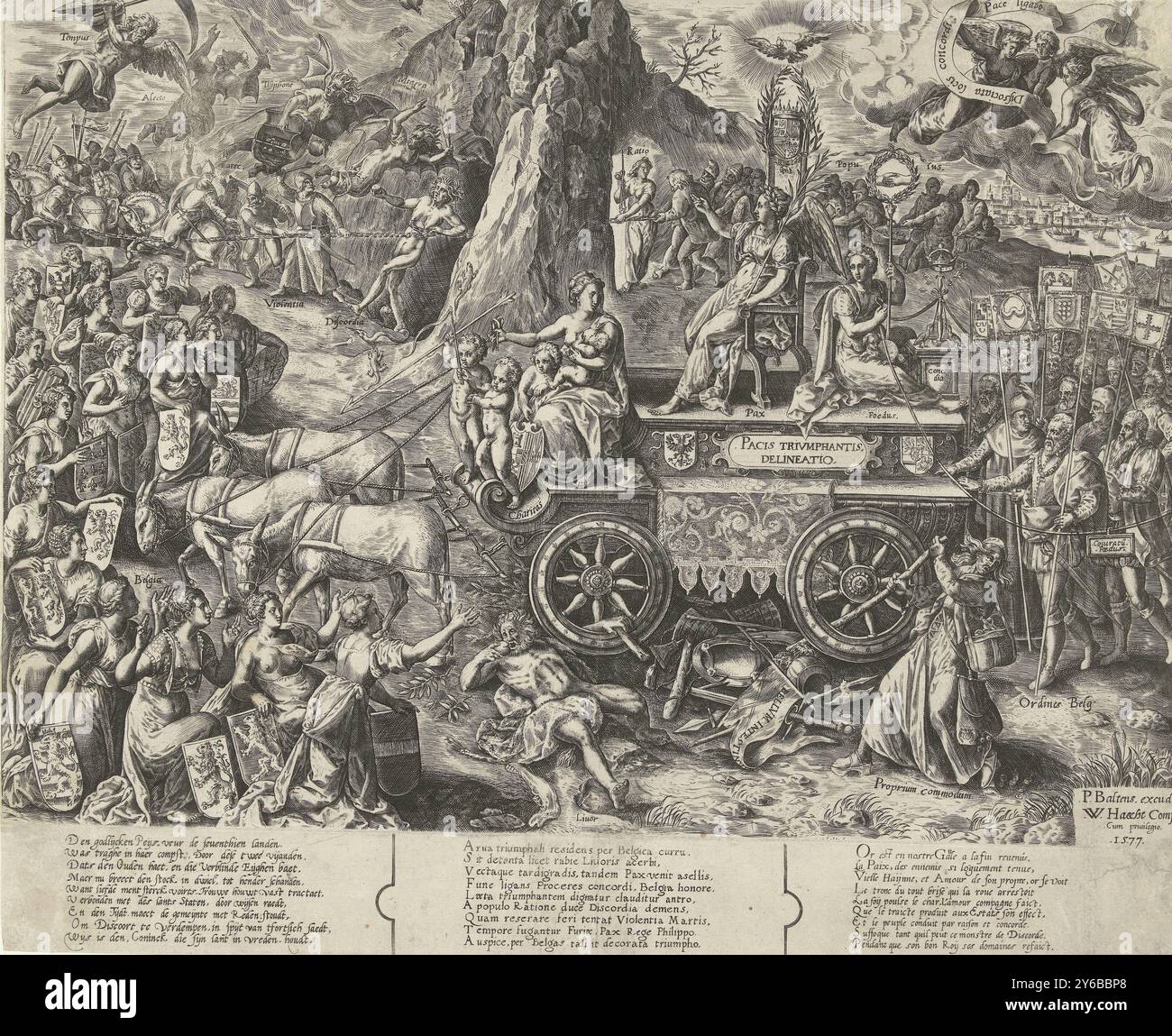 The Triumphal Chariot of Peace, 1577, Pacis triumphantis delineatio ...