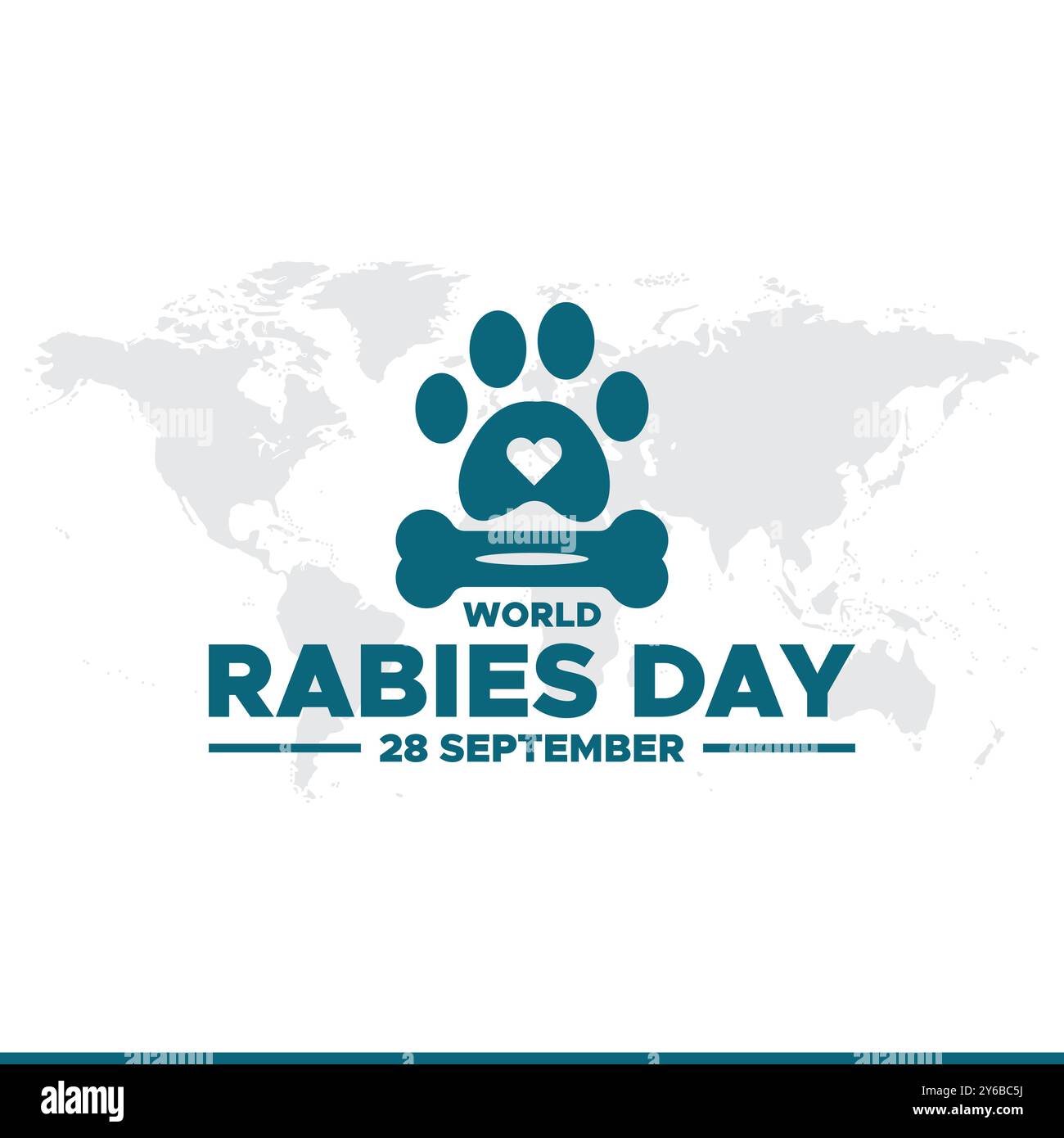 World Rabies Day, 28 September, greeting card, social media template ...