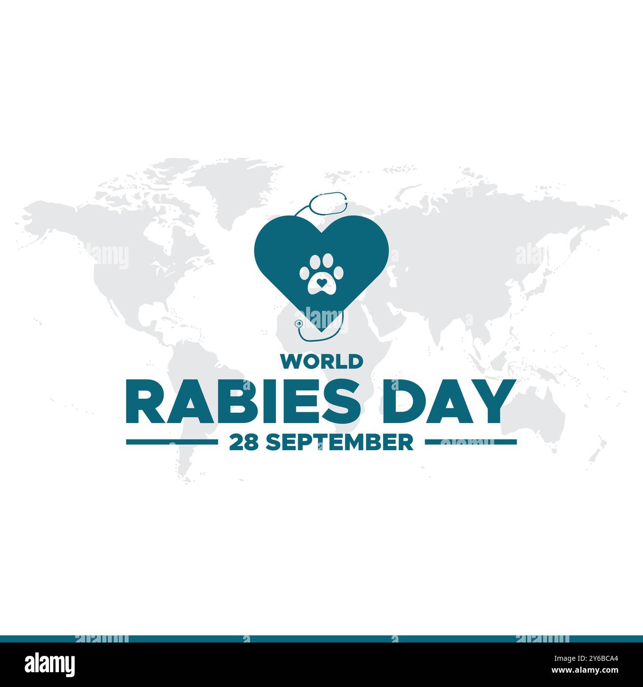 World Rabies Day, 28 September, greeting card, social media template ...