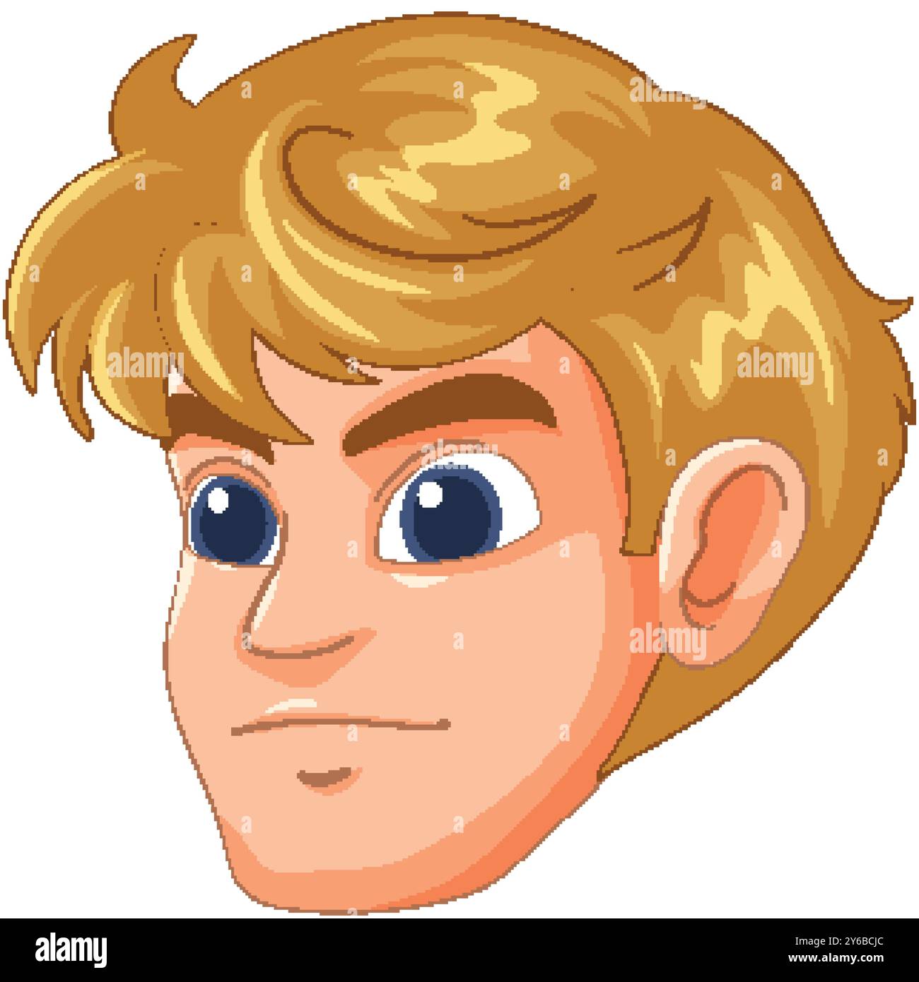 Illustration of a blonde cartoon character's head Stock Vector Image ...