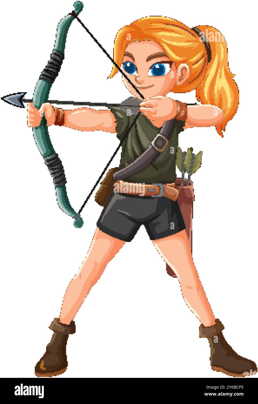 Archer woman training bow Stock Vector Images - Alamy