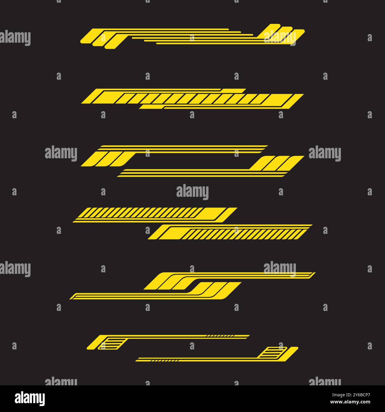 Race yellow decal set Stock Vector Image & Art - Alamy