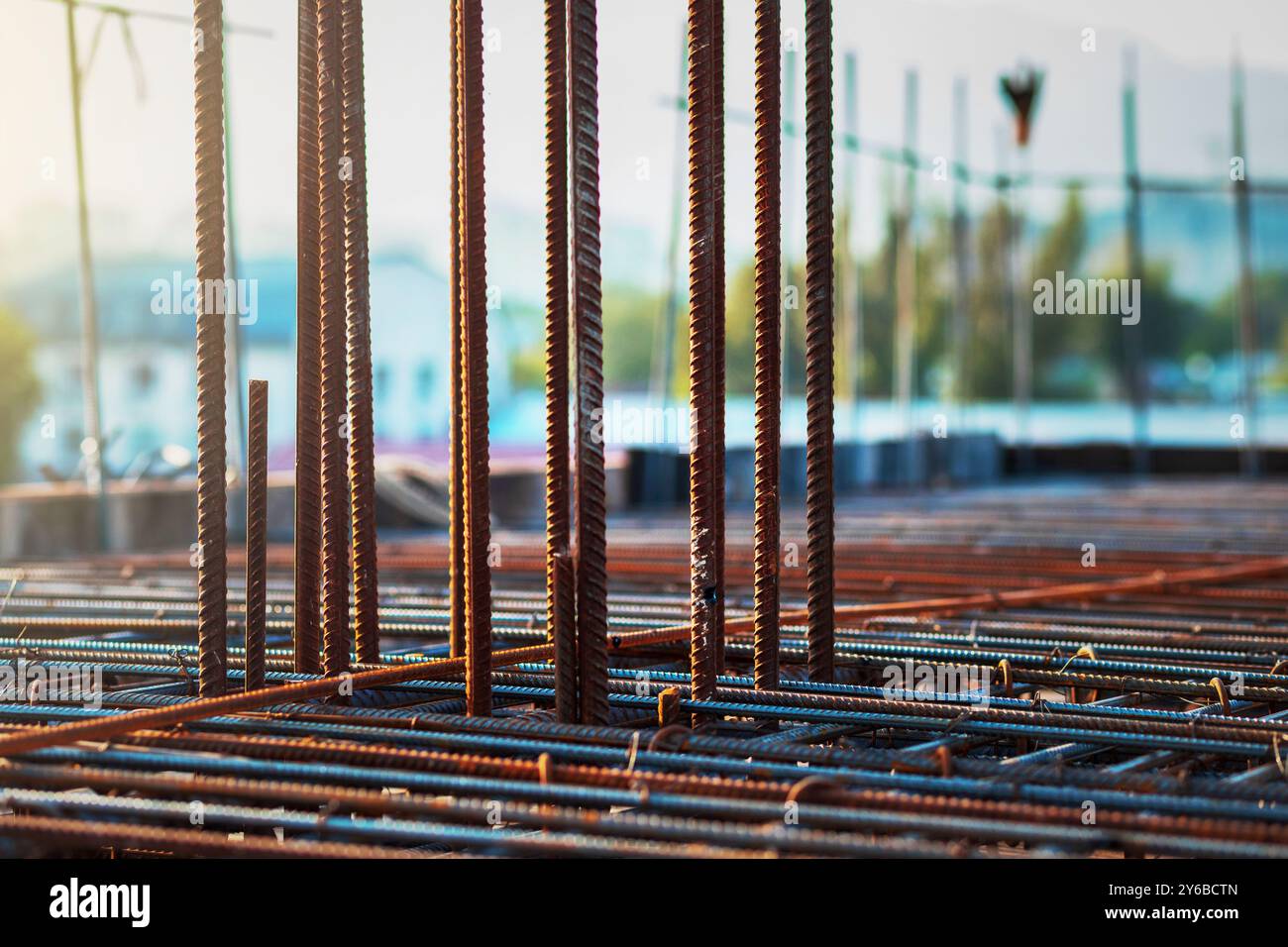 Reinforcement frame of interfloor slabs and embedded columns of a ...