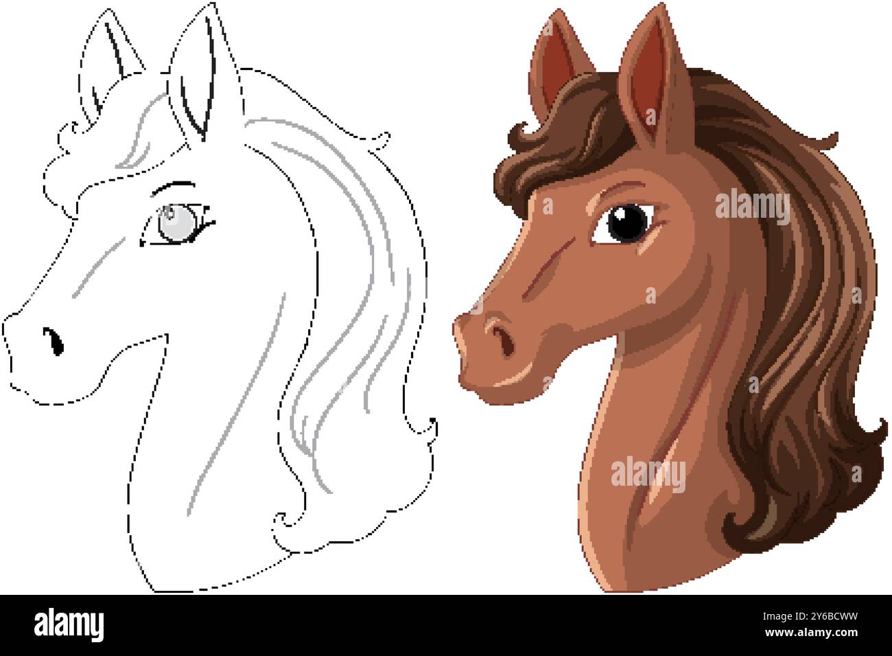 Profile head brown horse Stock Vector Images - Alamy