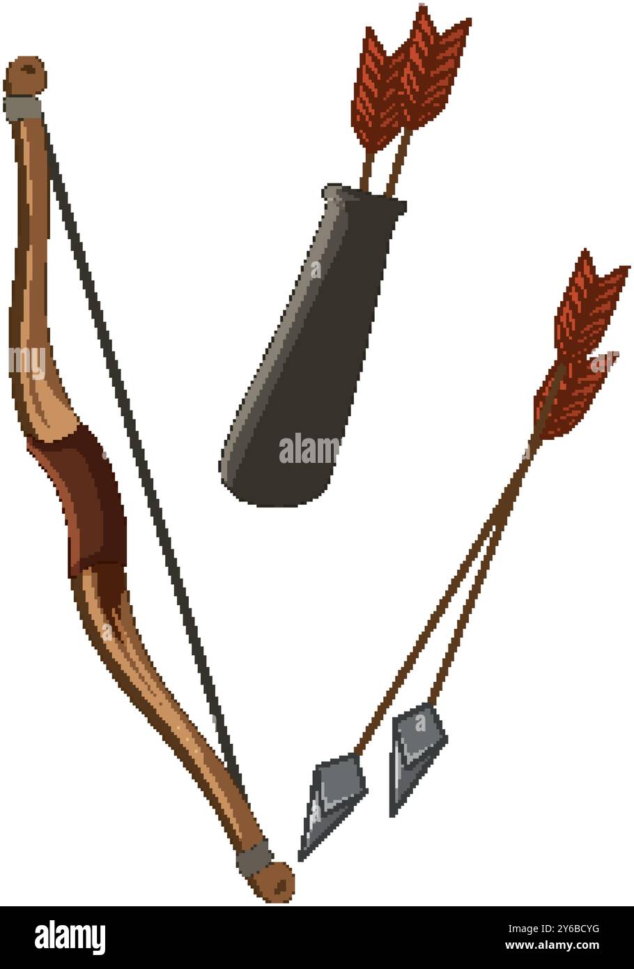 Bow, arrows, and quiver vector illustration Stock Vector Image & Art ...