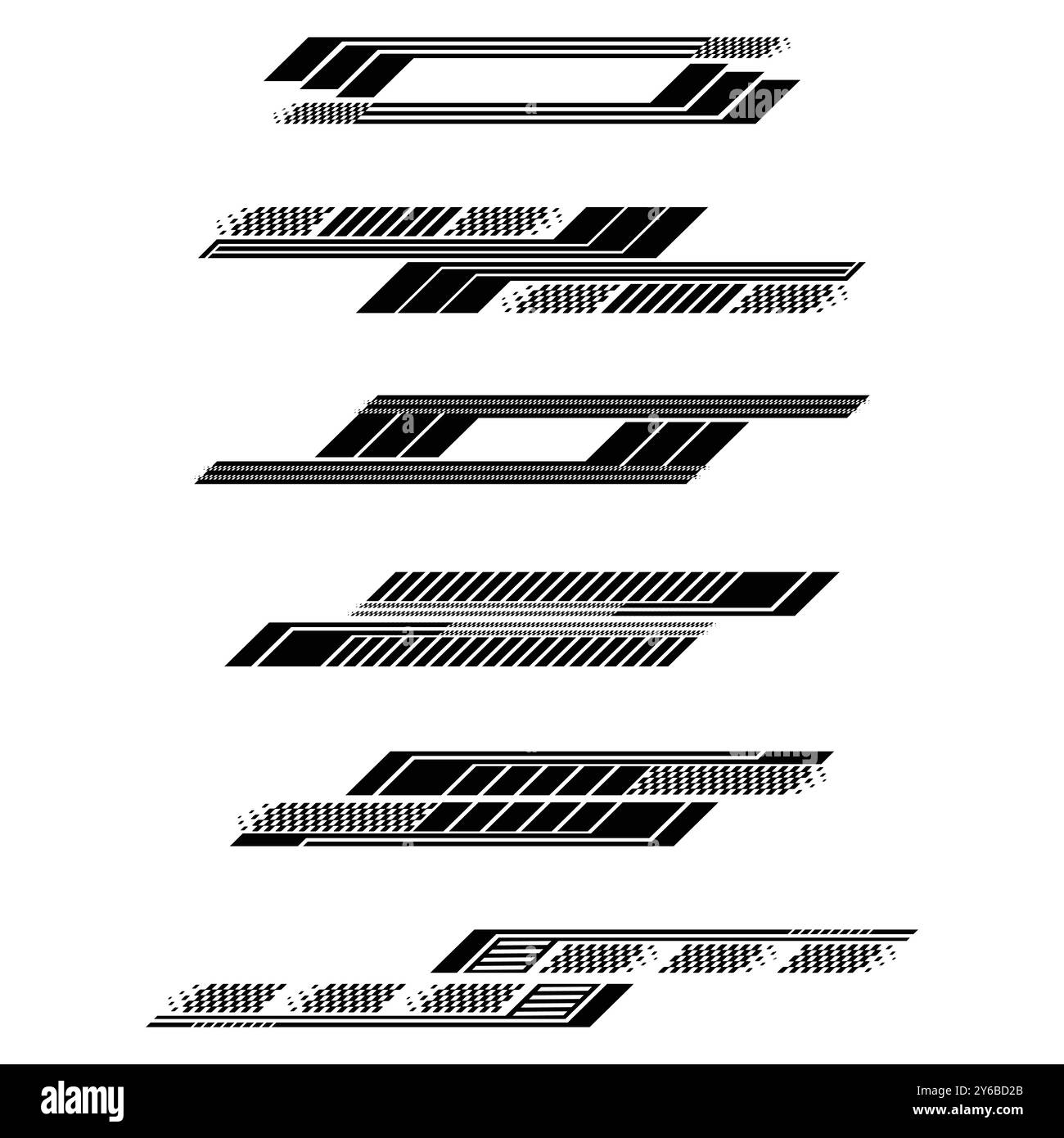 Race black decals lines Stock Vector Image & Art - Alamy