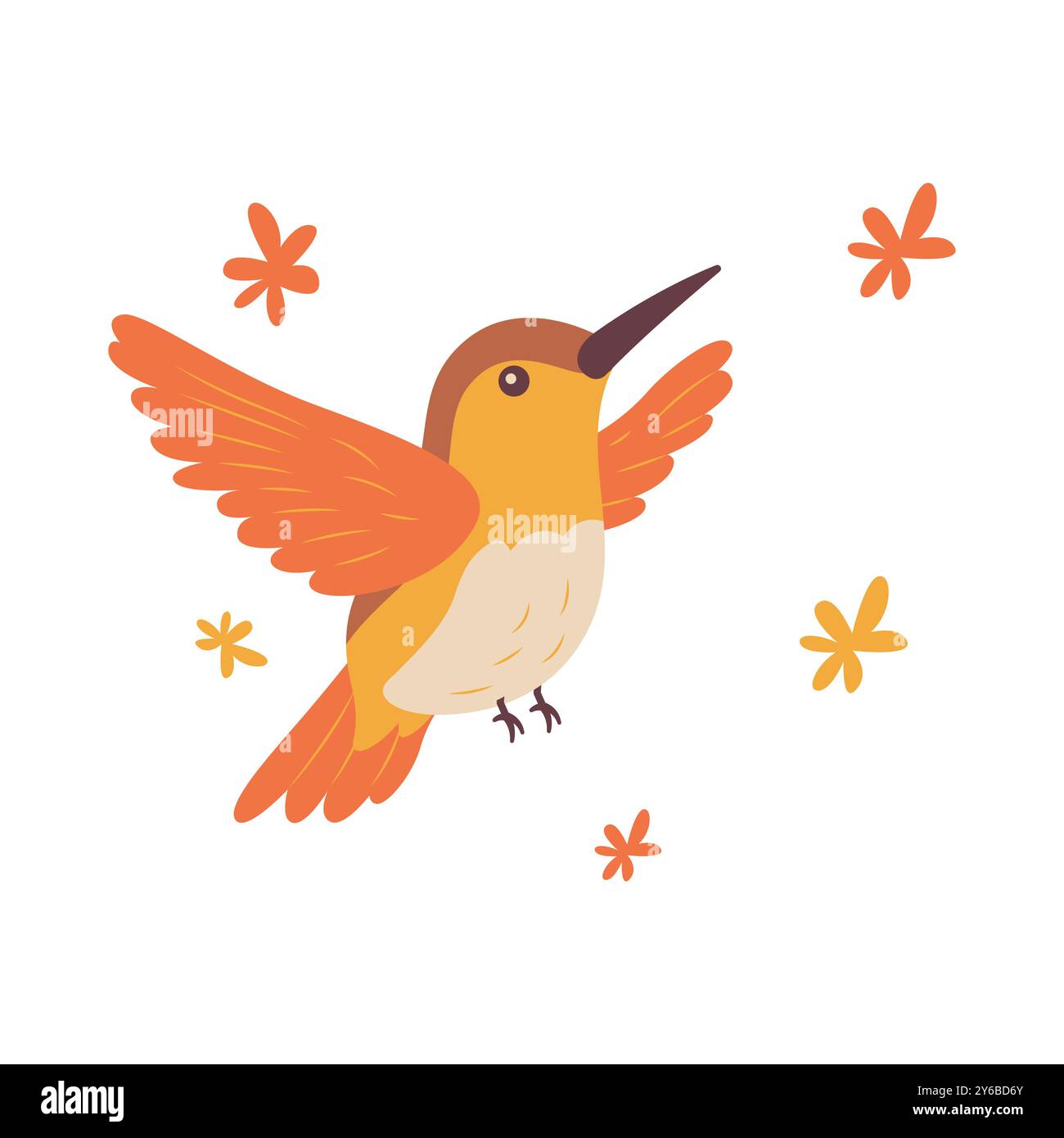 Cute Hummingbird Colibri Bird Flying with Leaves in Nature Park Stock ...