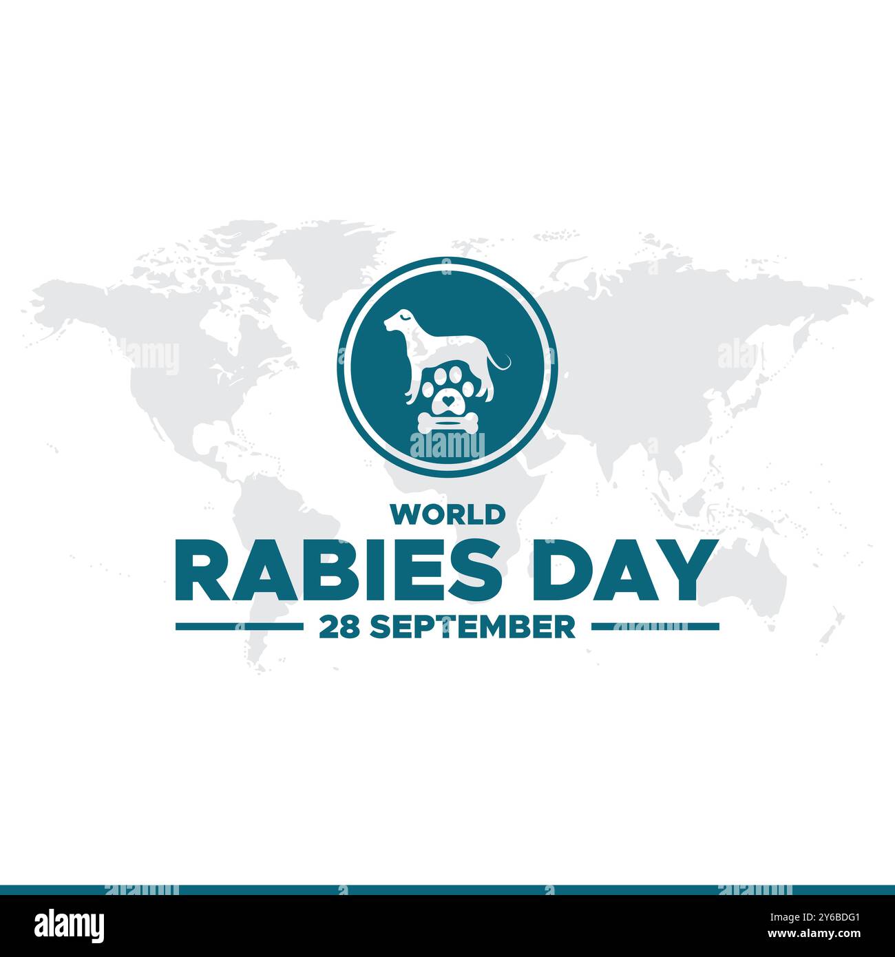 World Rabies Day, 28 September, greeting card, social media template ...