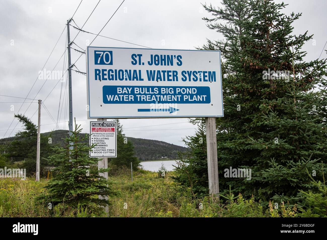 St. John's Regional Water System sign on NL 10 in Bay Bulls ...