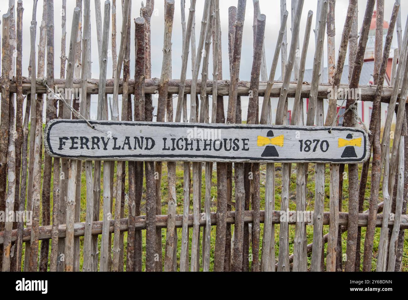 Ferryland Lighthouse sign in Ferryland, Newfoundland & Labrador, Canada ...