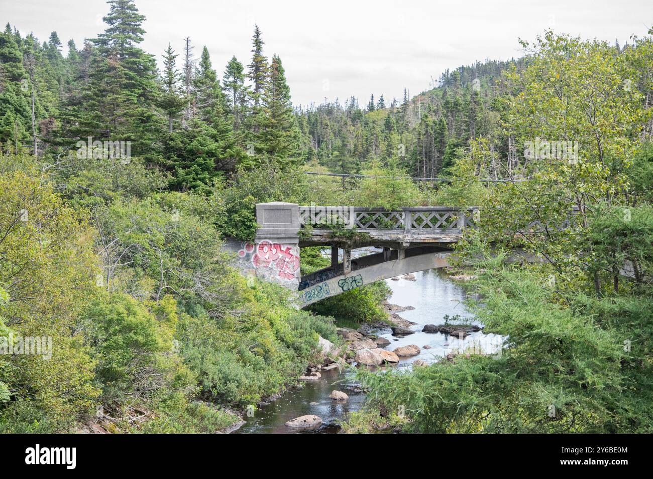 Abandoned dilapidated concrete bridge in Cape Broyle, Newfoundland ...
