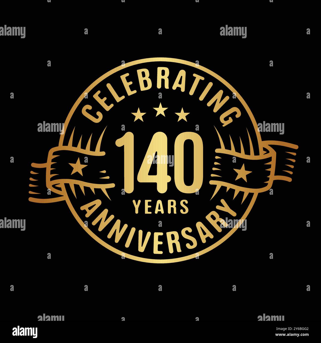 140 years logo design template. 140th anniversary vector and ...
